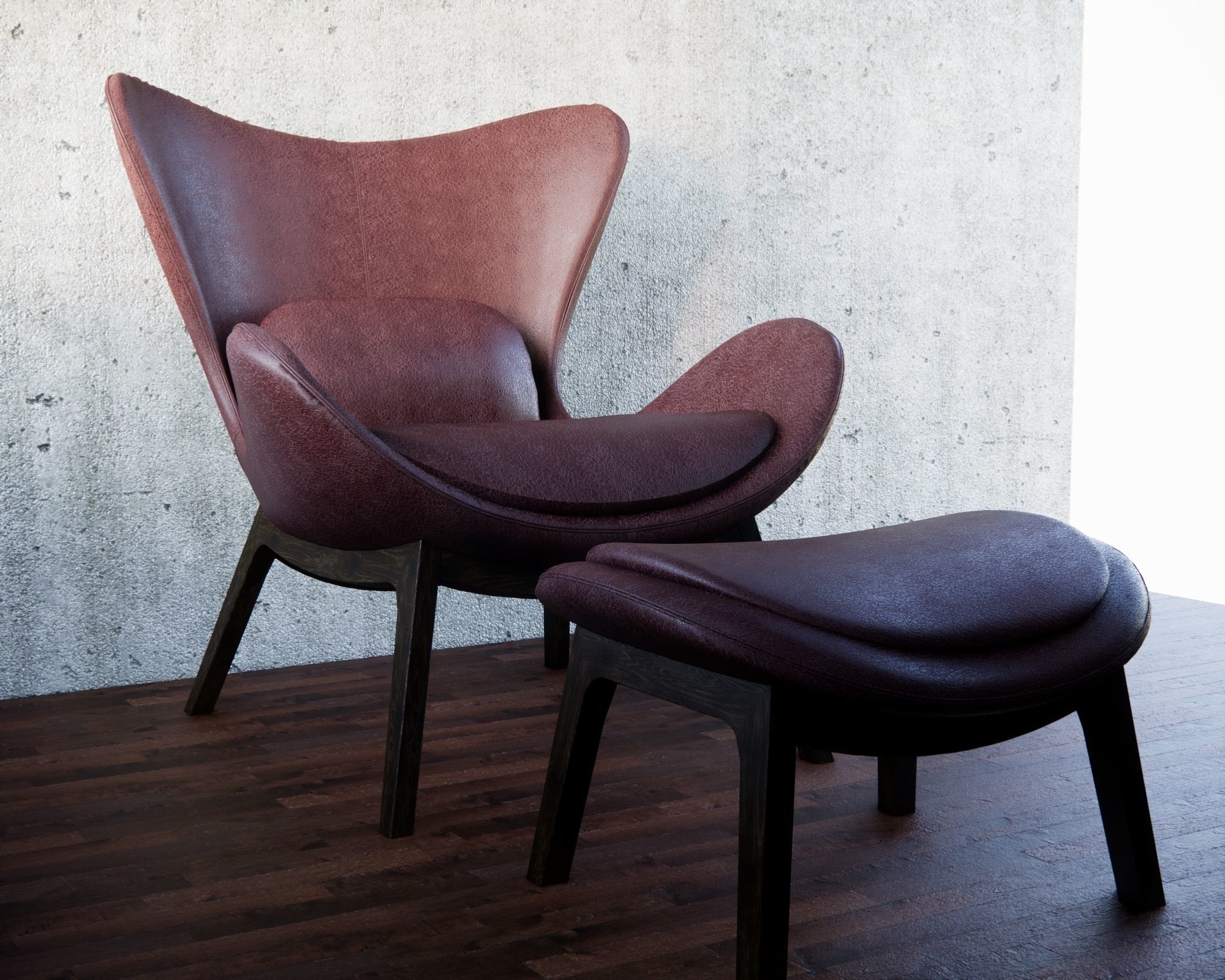 Armchair an Ottoman Family for Revit 3D model | CGTrader