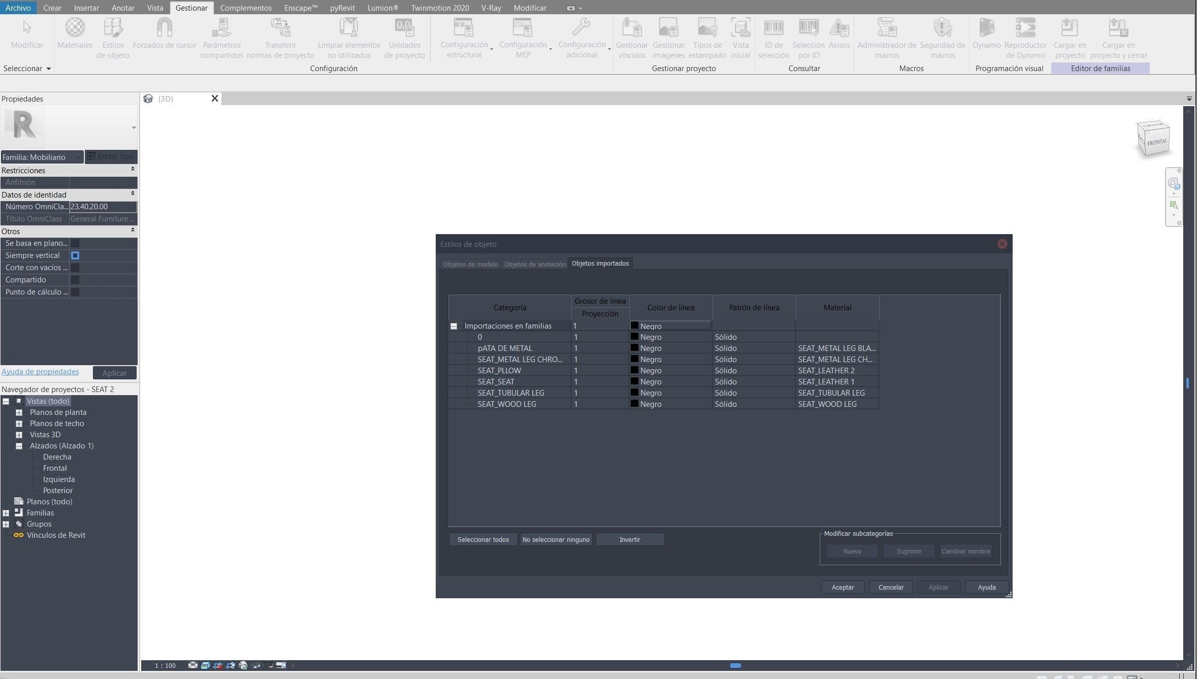 Armchair an Ottoman Family for Revit 3D model | CGTrader