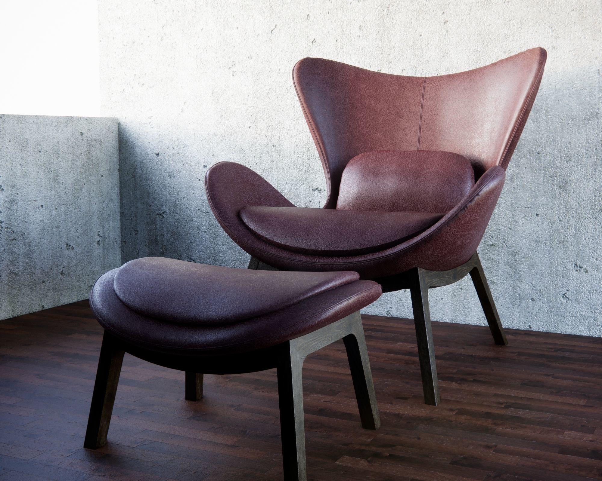 Armchair an Ottoman Family for Revit 3D model | CGTrader