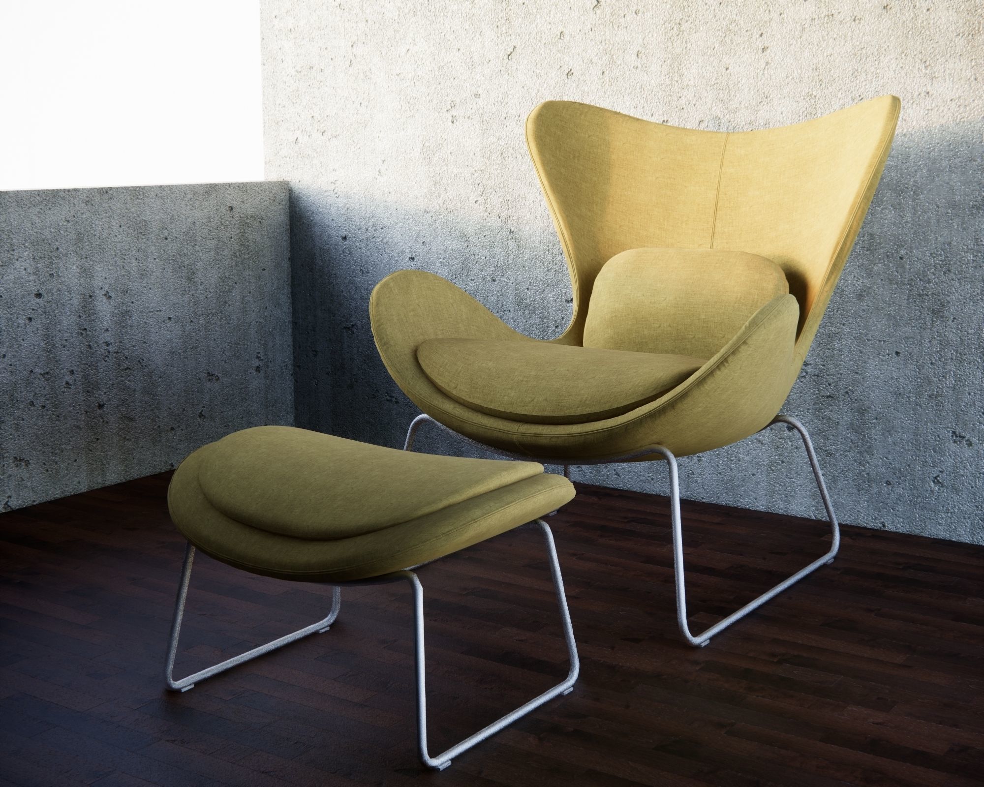 Armchair an Ottoman Family for Revit 3D model | CGTrader