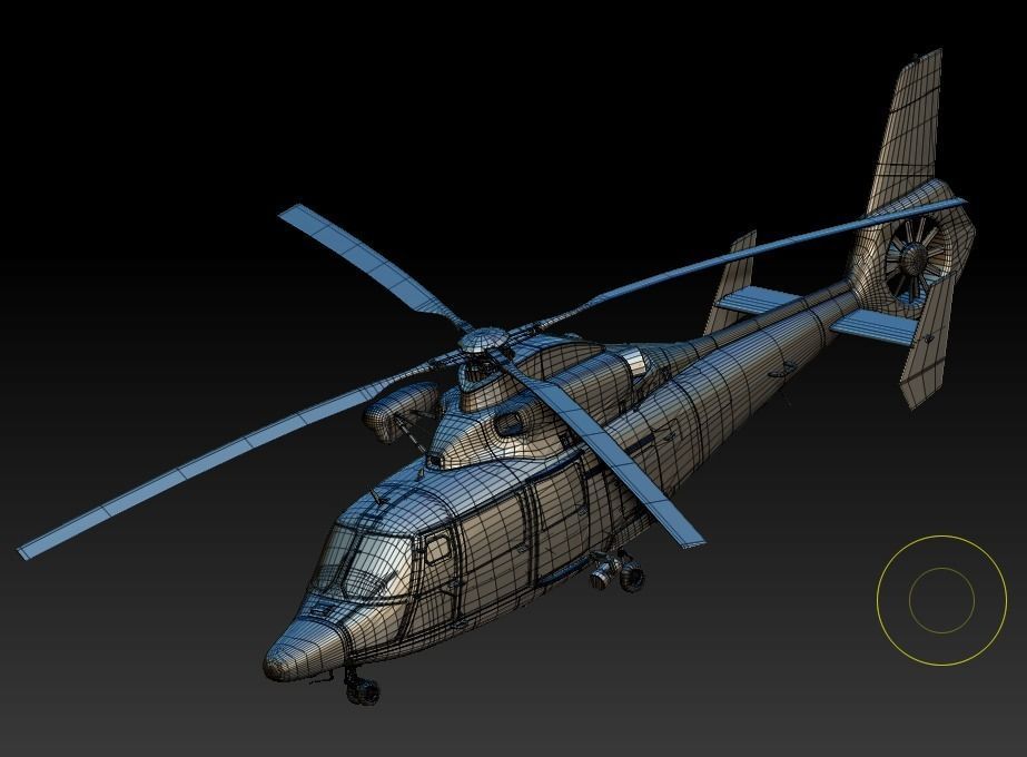 3D model Helecopter helicopter showing dimensions of blades VR / AR ...