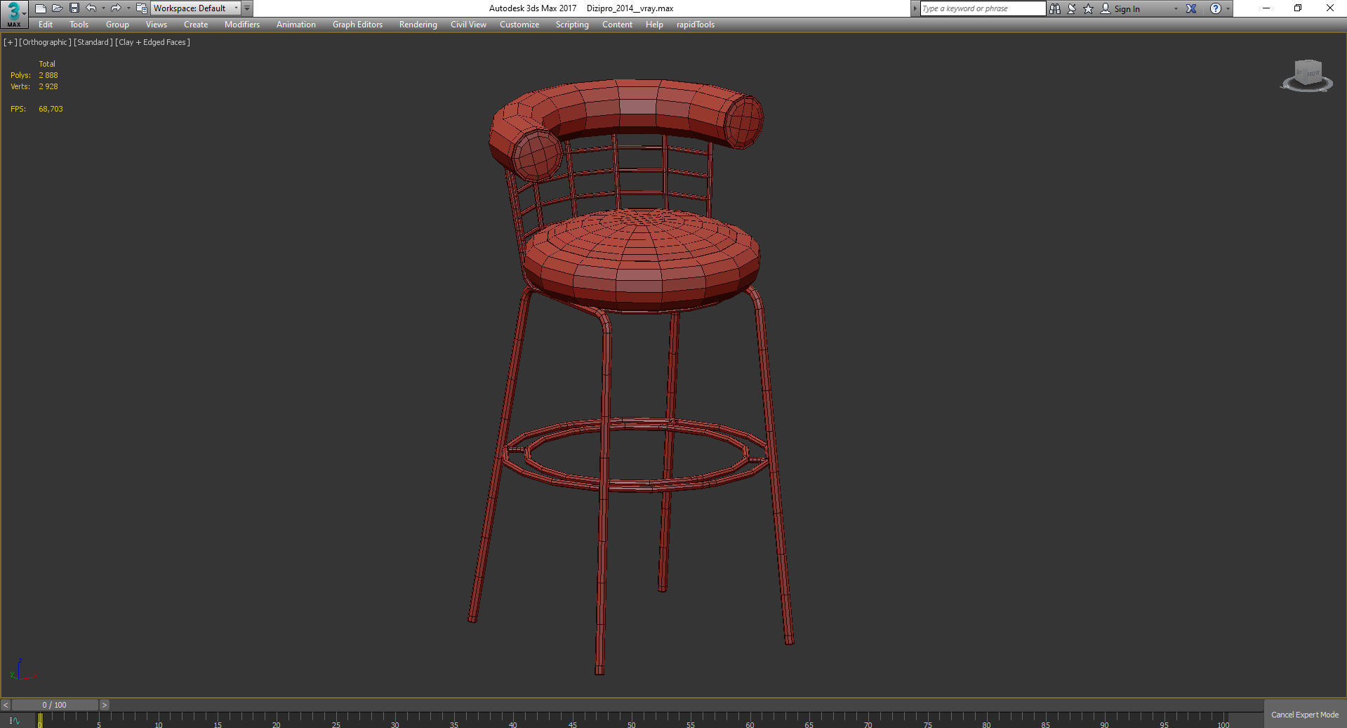 3D model BERRY BAR STOOL 3d model VR / AR / low-poly | CGTrader