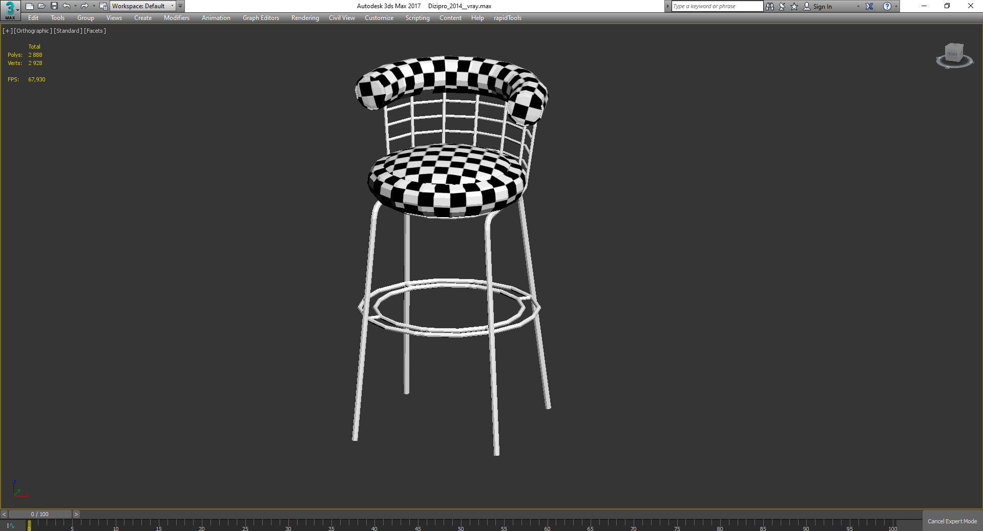 3D model BERRY BAR STOOL 3d model VR / AR / low-poly | CGTrader