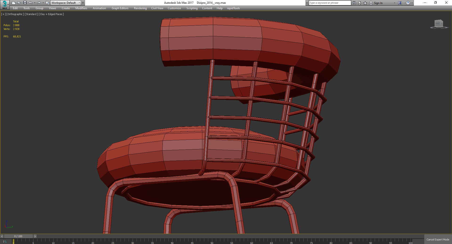 3D model BERRY BAR STOOL 3d model VR / AR / low-poly | CGTrader
