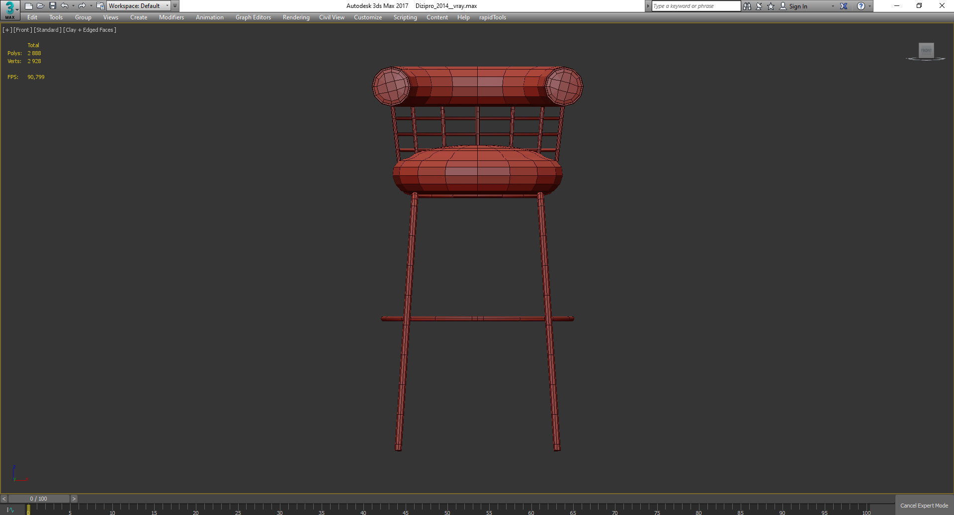 3D model BERRY BAR STOOL 3d model VR / AR / low-poly | CGTrader