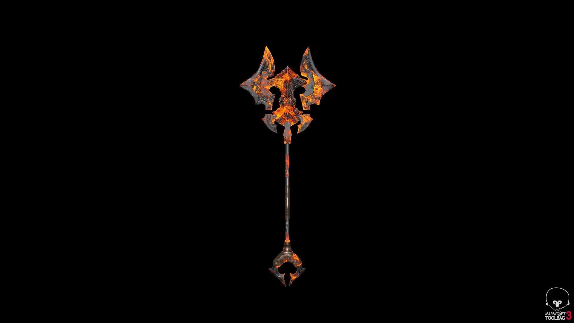 Stylized Lava Axe free VR / AR / low-poly 3D model | CGTrader
