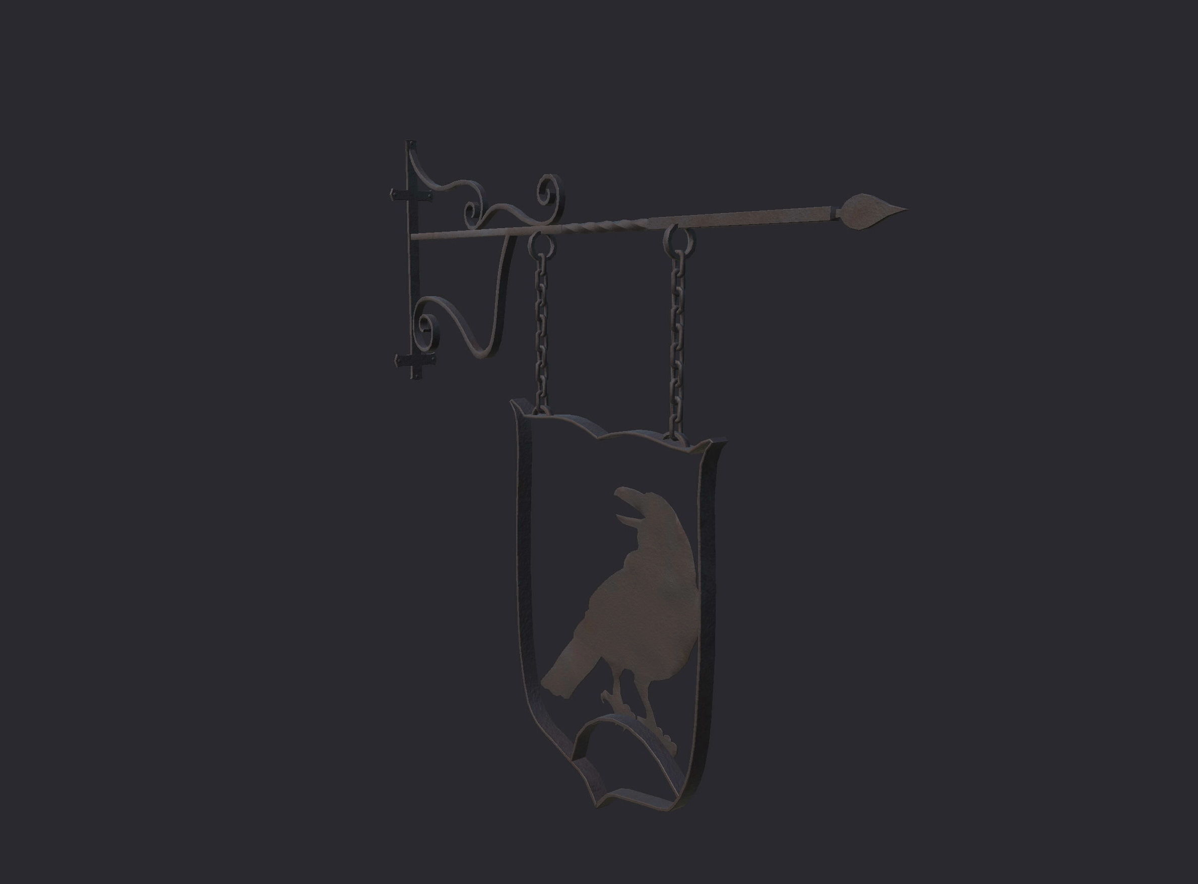 Raven Guild Sign 3D model | CGTrader