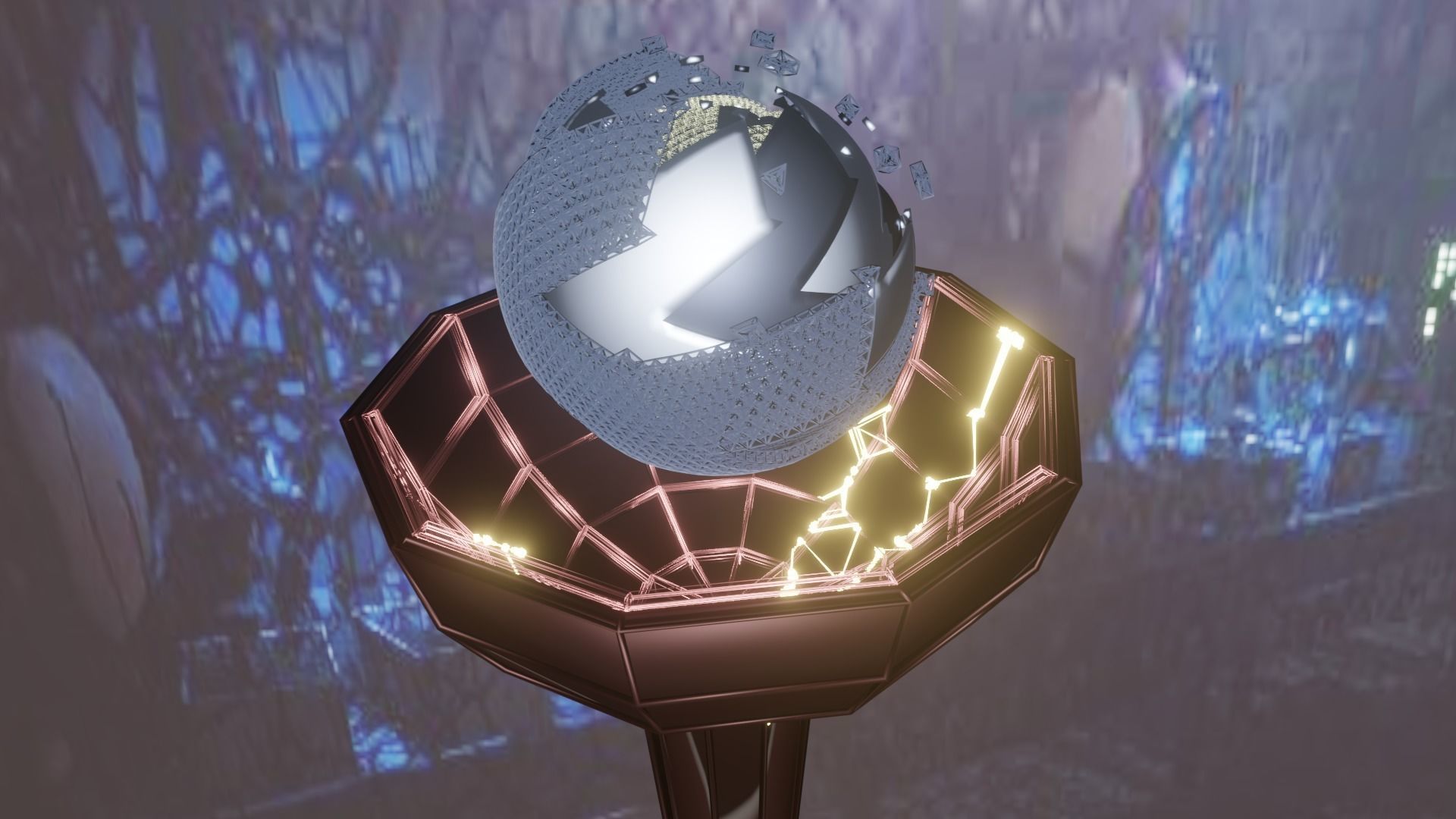 3D model Desing Abstract Lightning Blender Ball VR / AR / low-poly ...