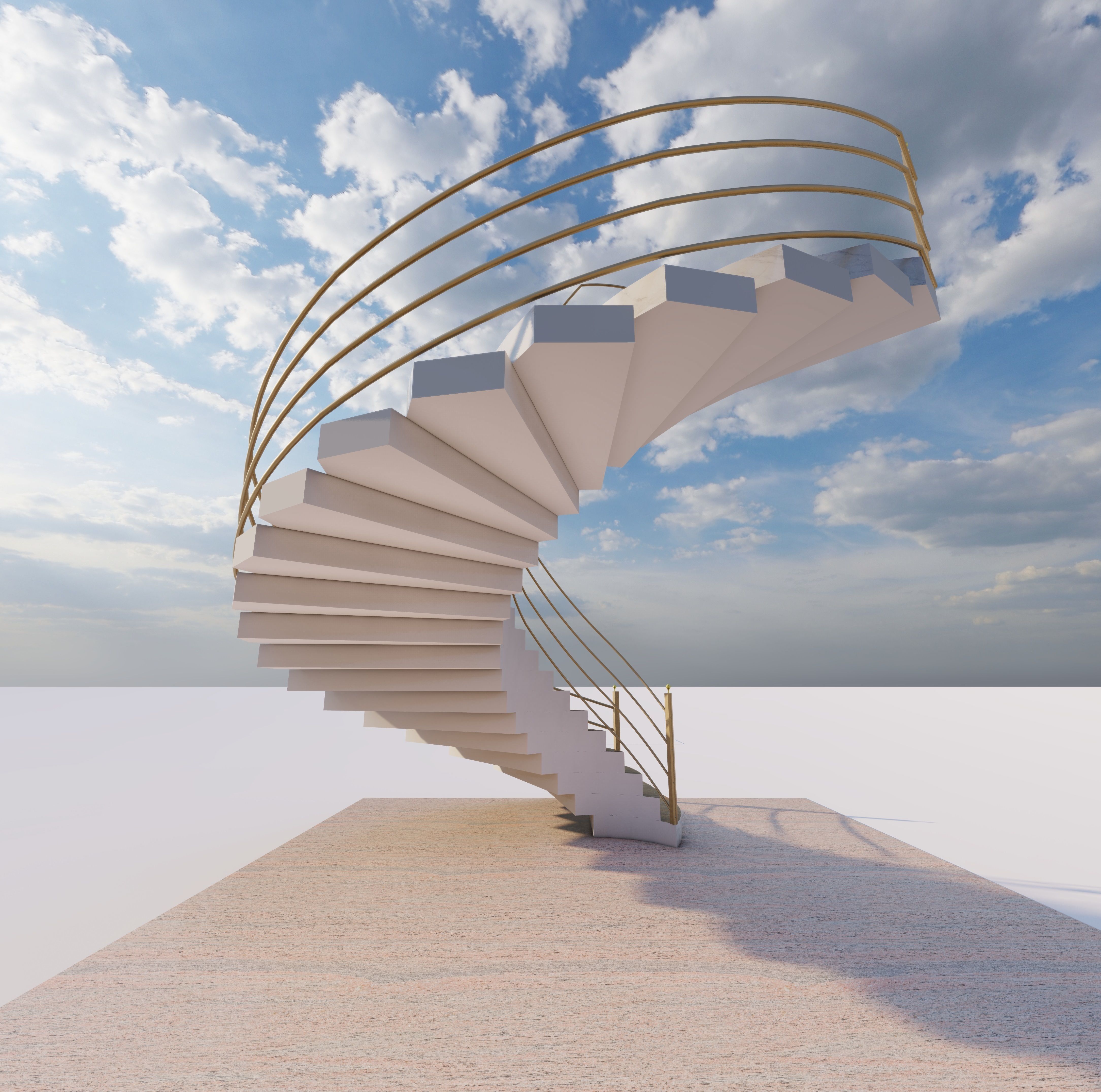 3D model stair circular VR / AR / low-poly | CGTrader