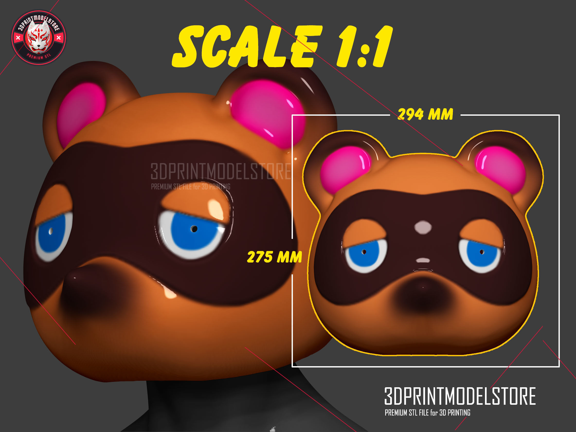 Animal Crossing New Horizons Tom Nook Mask 3D model 3D printable | CGTrader