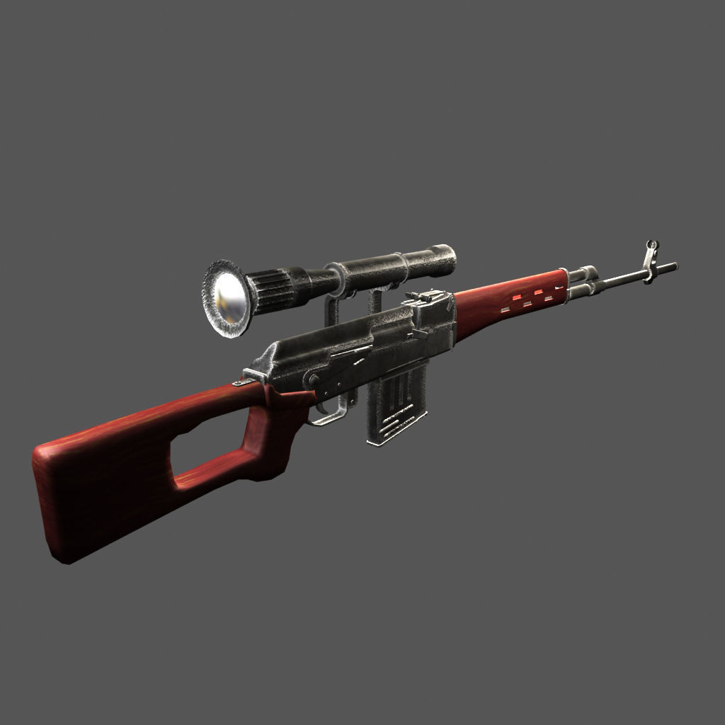 3D model SVD sniper rifle VR / AR / low-poly | CGTrader