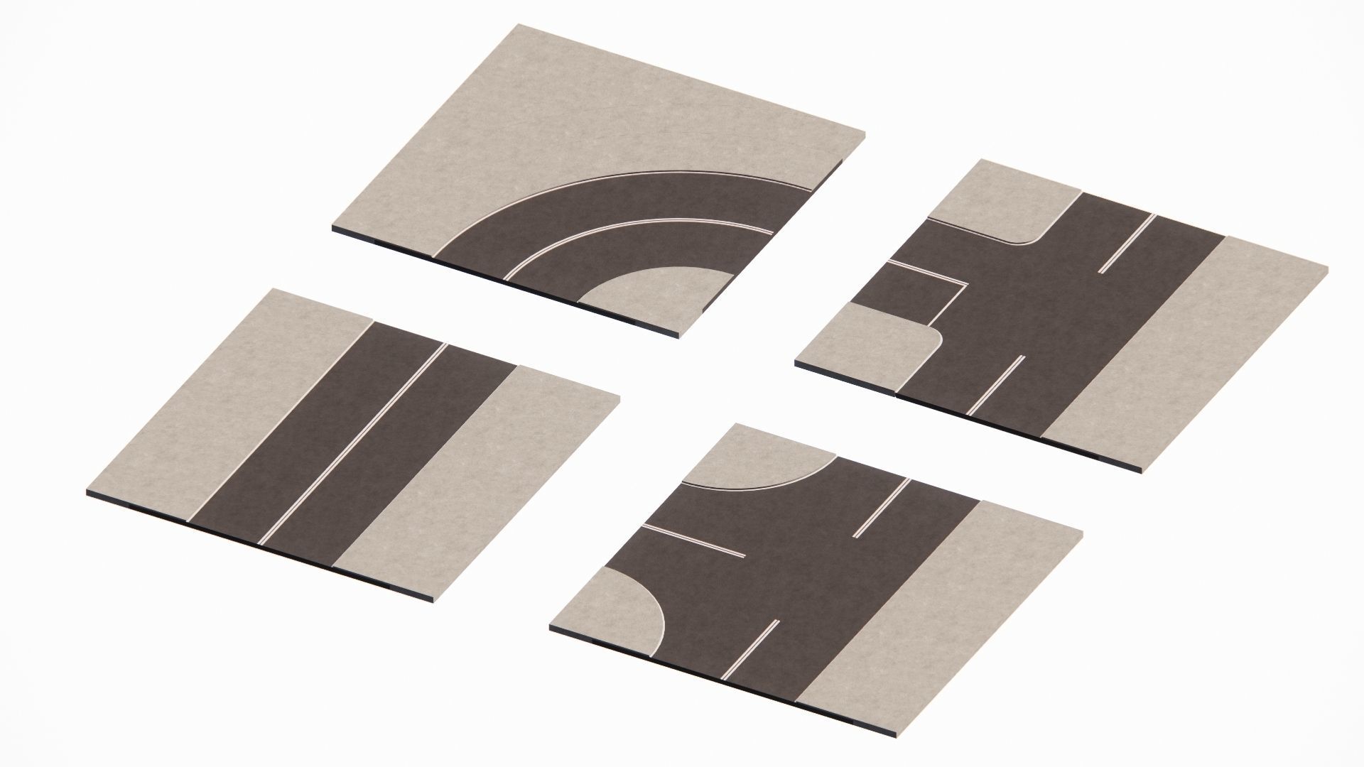 Simple Modular Road System 3D model | CGTrader