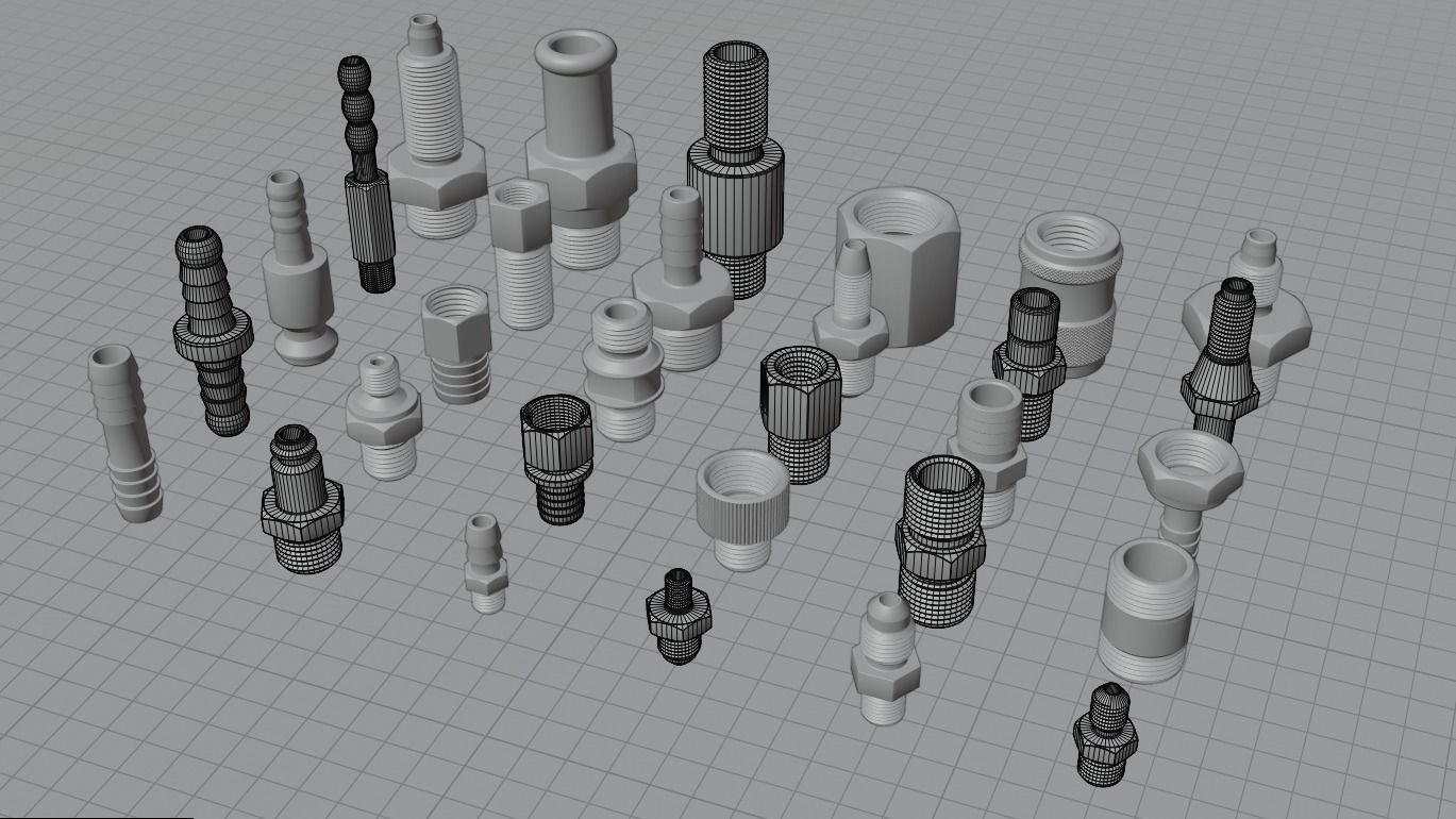 Collection of fittings 3D model | CGTrader