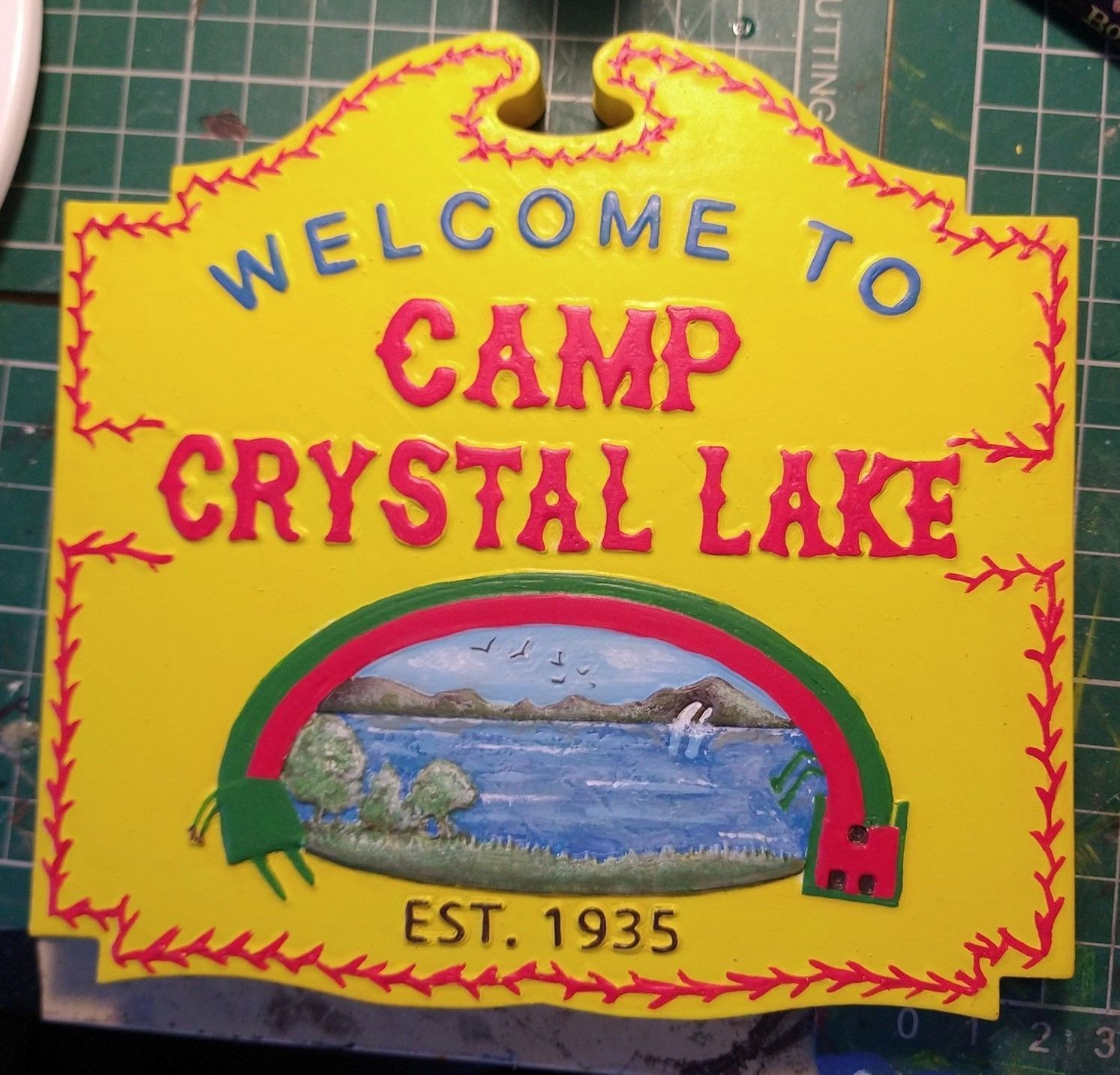 Friday 13th Camp Crystal Lake Sign Relief - Hard and Smooth vers 3D ...