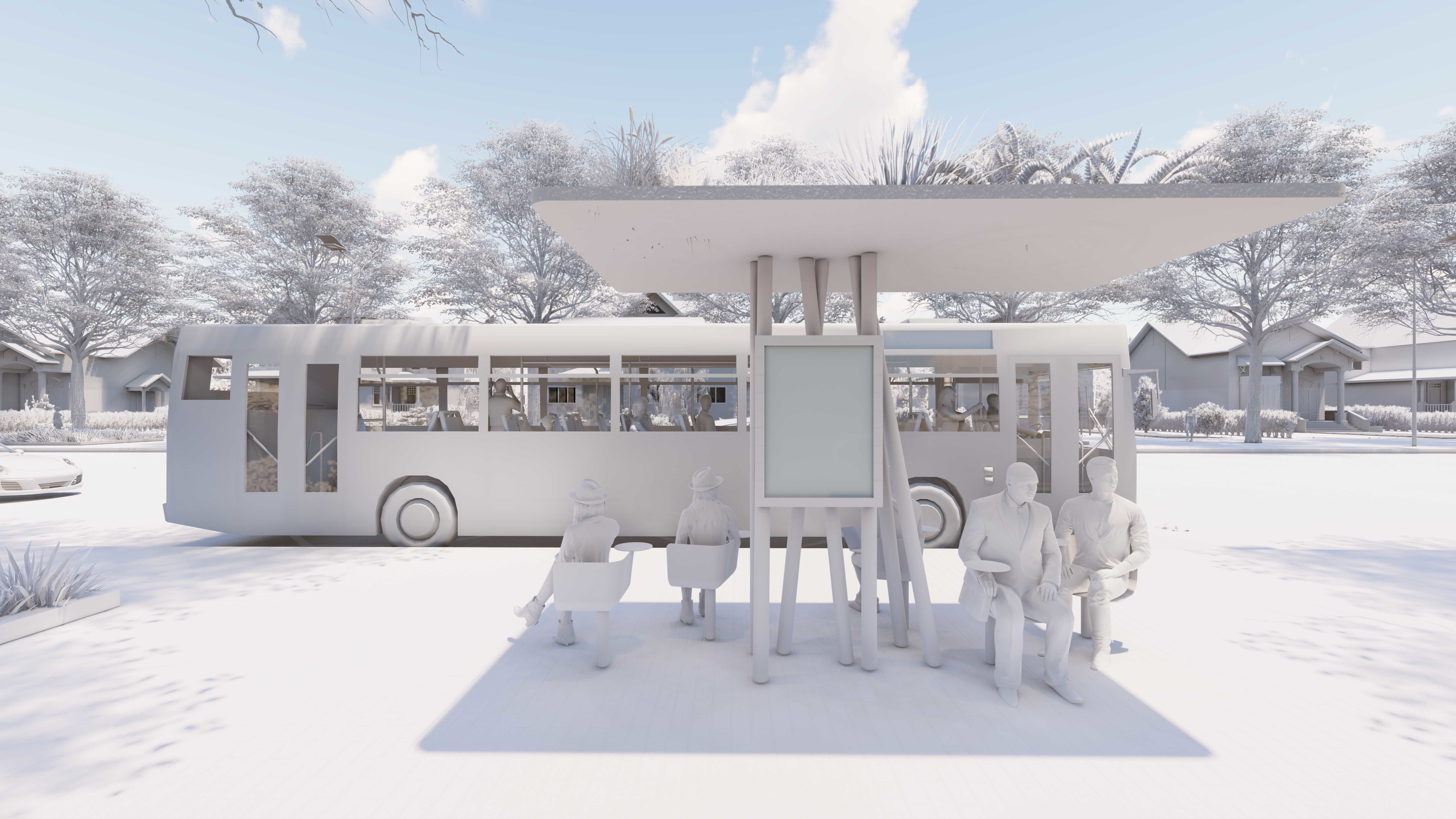 3D model Modern bus station VR / AR / low-poly | CGTrader