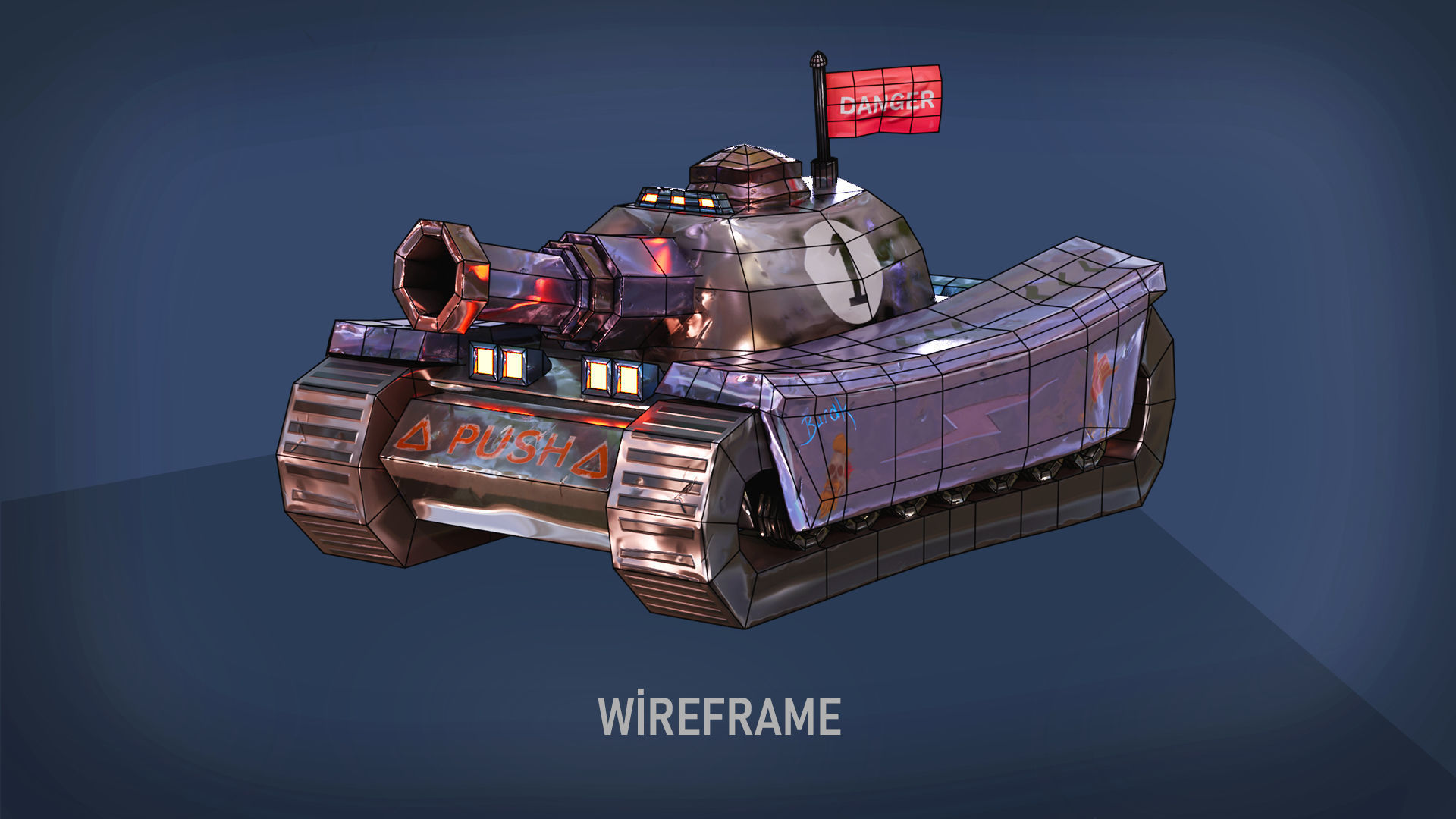 3D model Stylized Low Poly Battle Tank 3D model VR / AR / low-poly ...