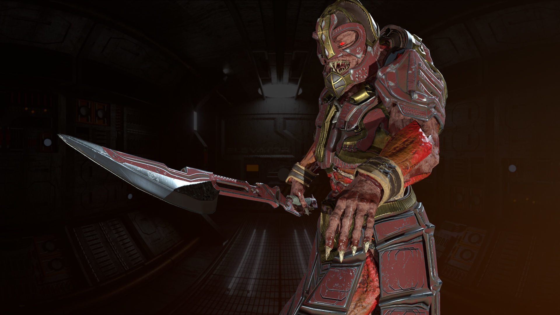 3D model Hellish warrior in armor VR / AR / low-poly rigged | CGTrader
