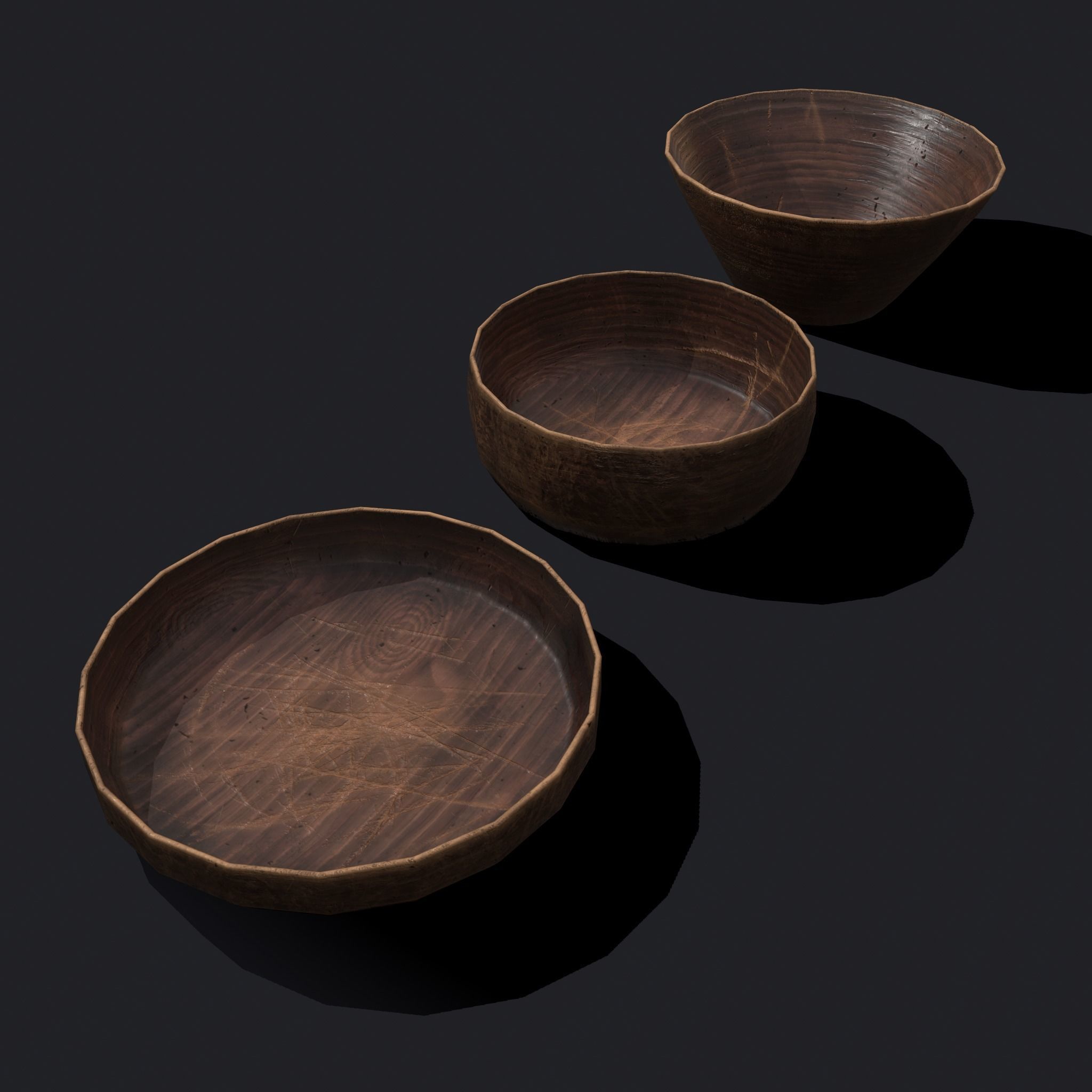 3D model Wooden Bowls VR / AR / low-poly | CGTrader