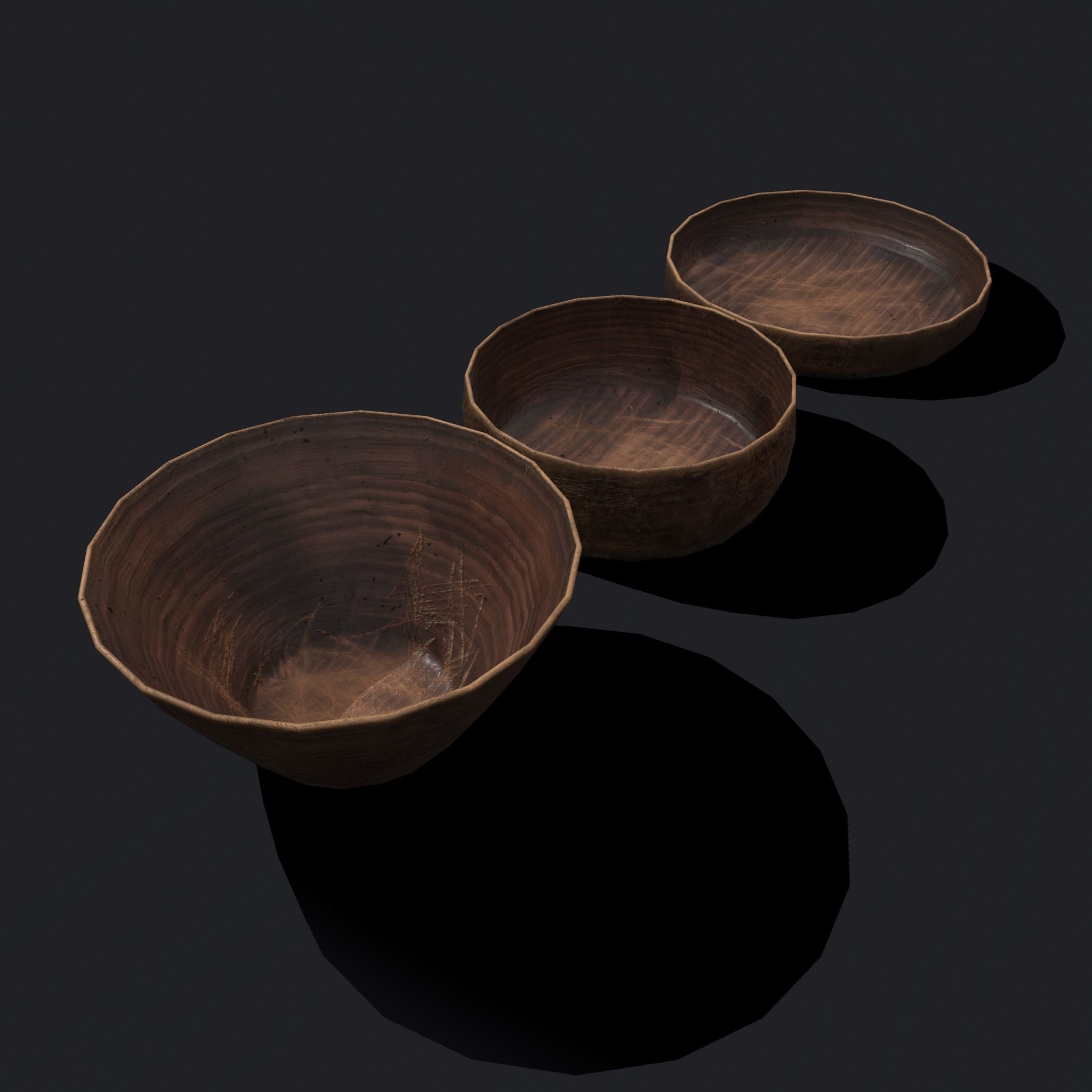 3D model Wooden Bowls VR / AR / low-poly | CGTrader
