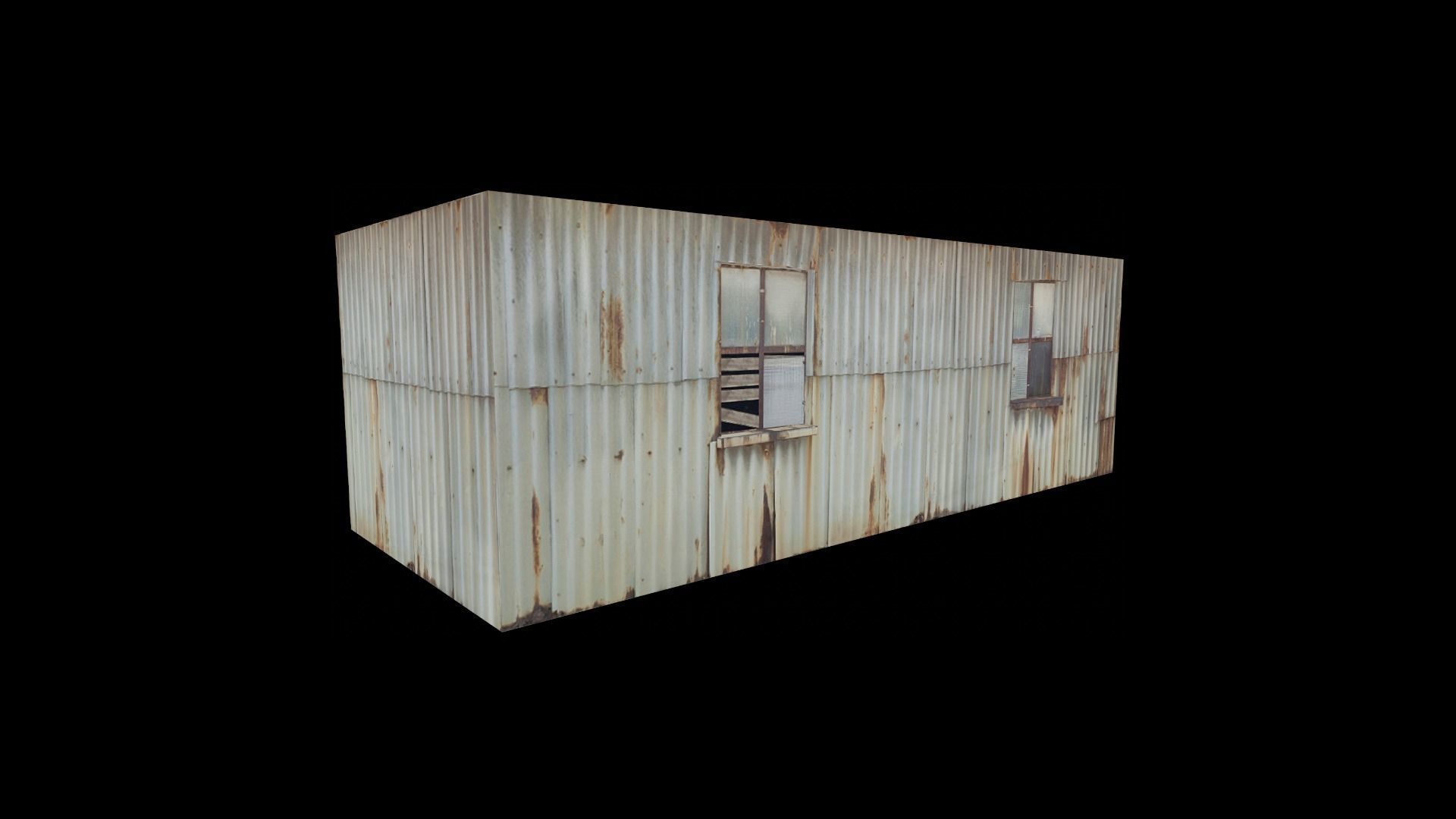 3D model Low Poly Rusty Metal Shack House VR / AR / low-poly | CGTrader