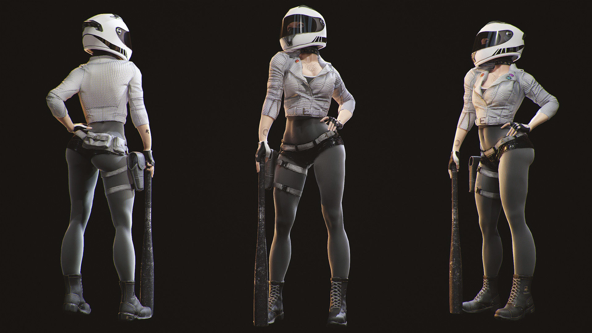 3D model Lady Biker VR / AR / low-poly rigged | CGTrader