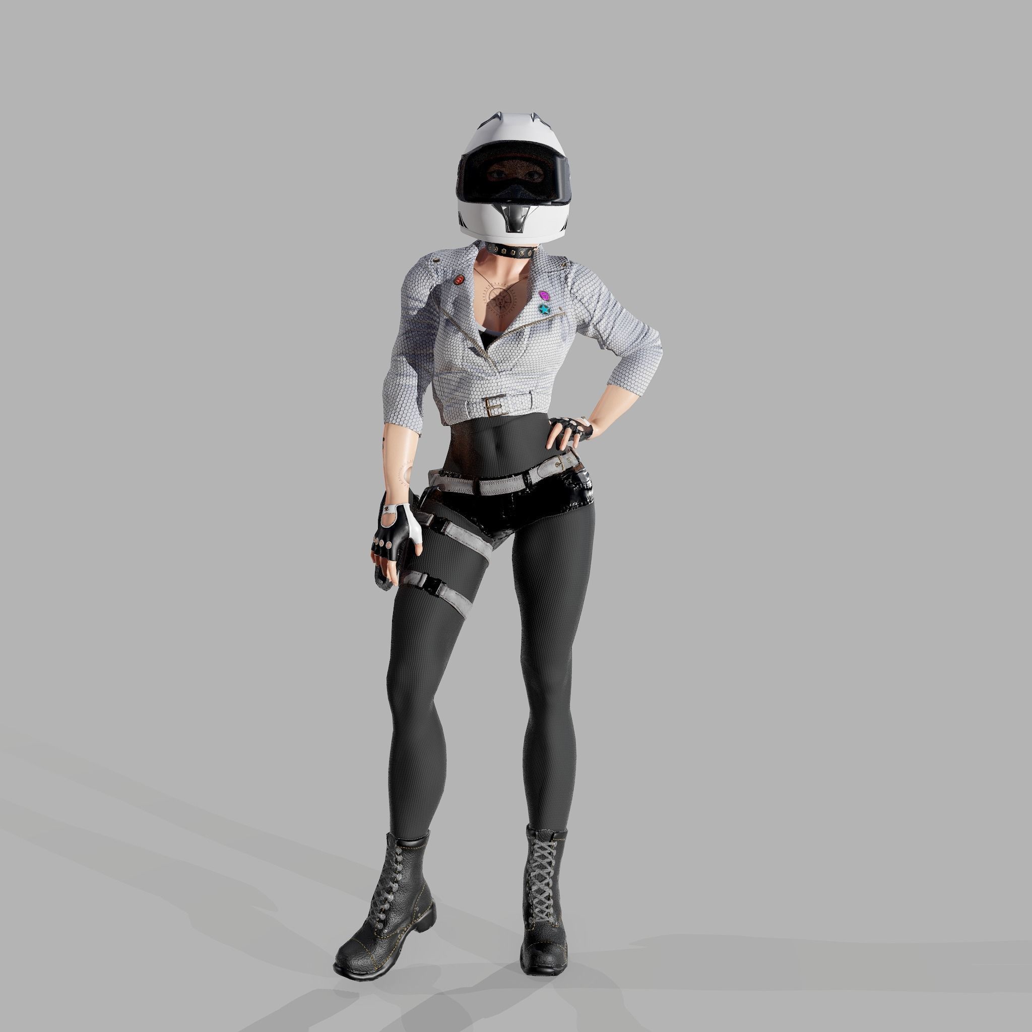 3D model Lady Biker VR / AR / low-poly rigged | CGTrader