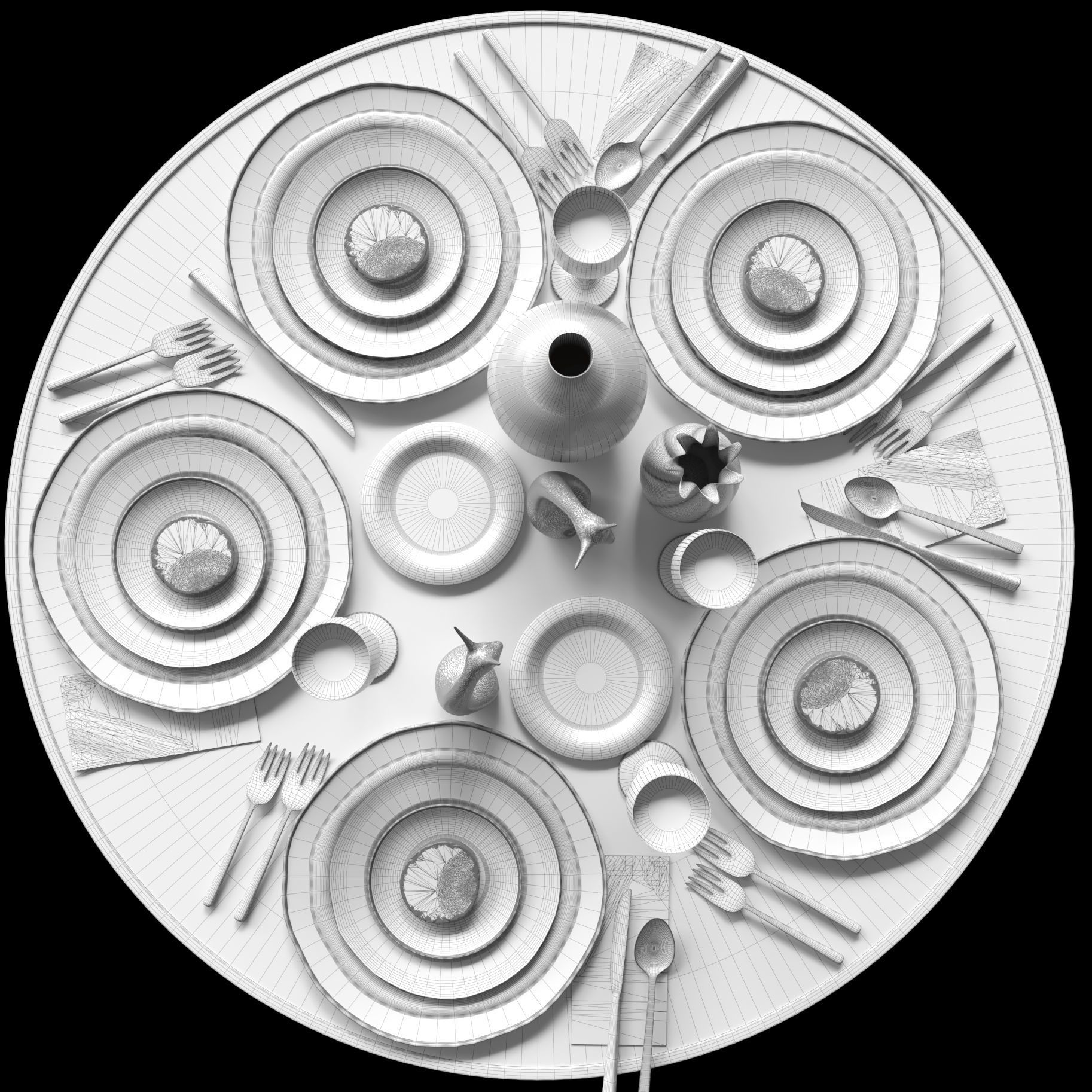 Black and gold service 3D model | CGTrader