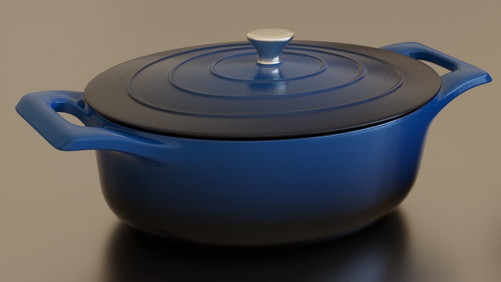 3D model Blue cast iron pan set VR / AR / low-poly | CGTrader