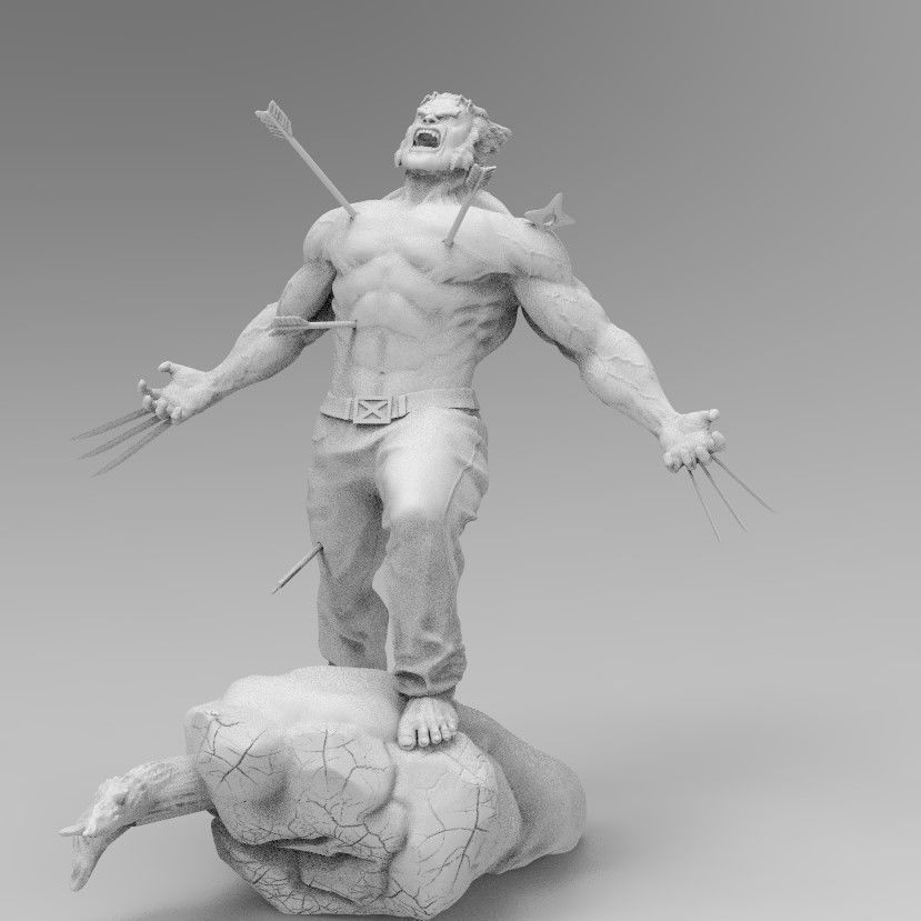 WOLVERINE STATUE 3D model 3D printable | CGTrader