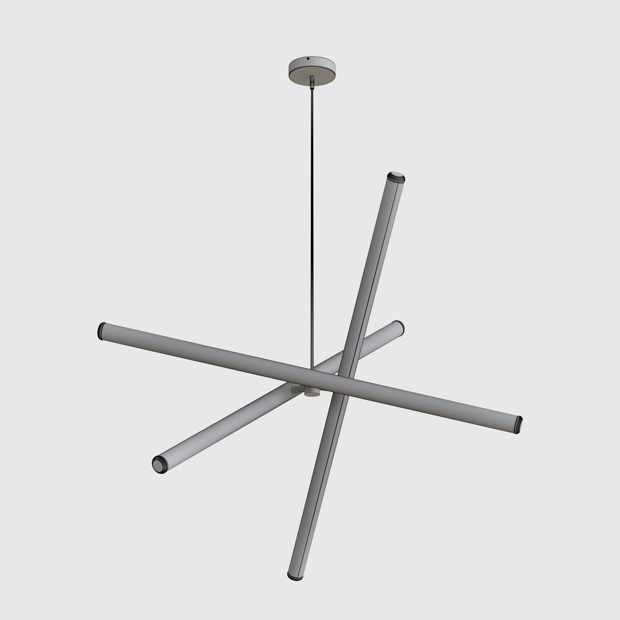 West Elm Light Rods LED Chandelier 3D model | CGTrader