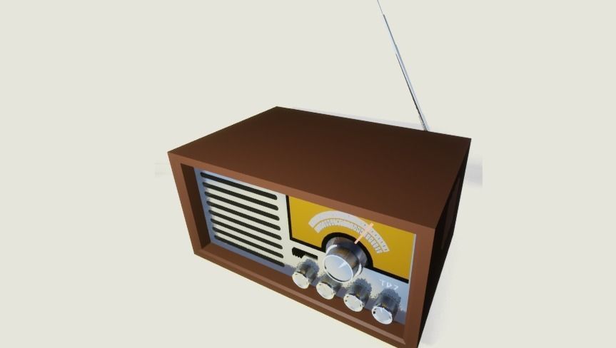 3D model 70s Style Radio High Quality Low Poly VR / AR / low-poly ...