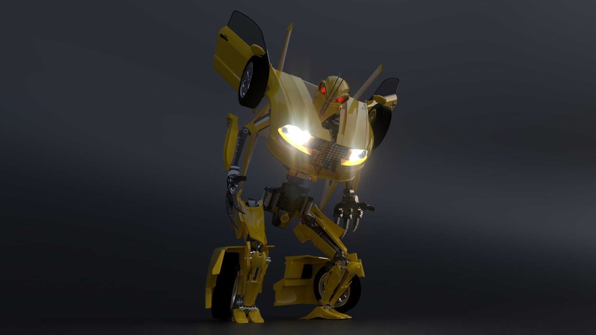 Transformer transformers last knight bumblebee 3D model animated rigged ...