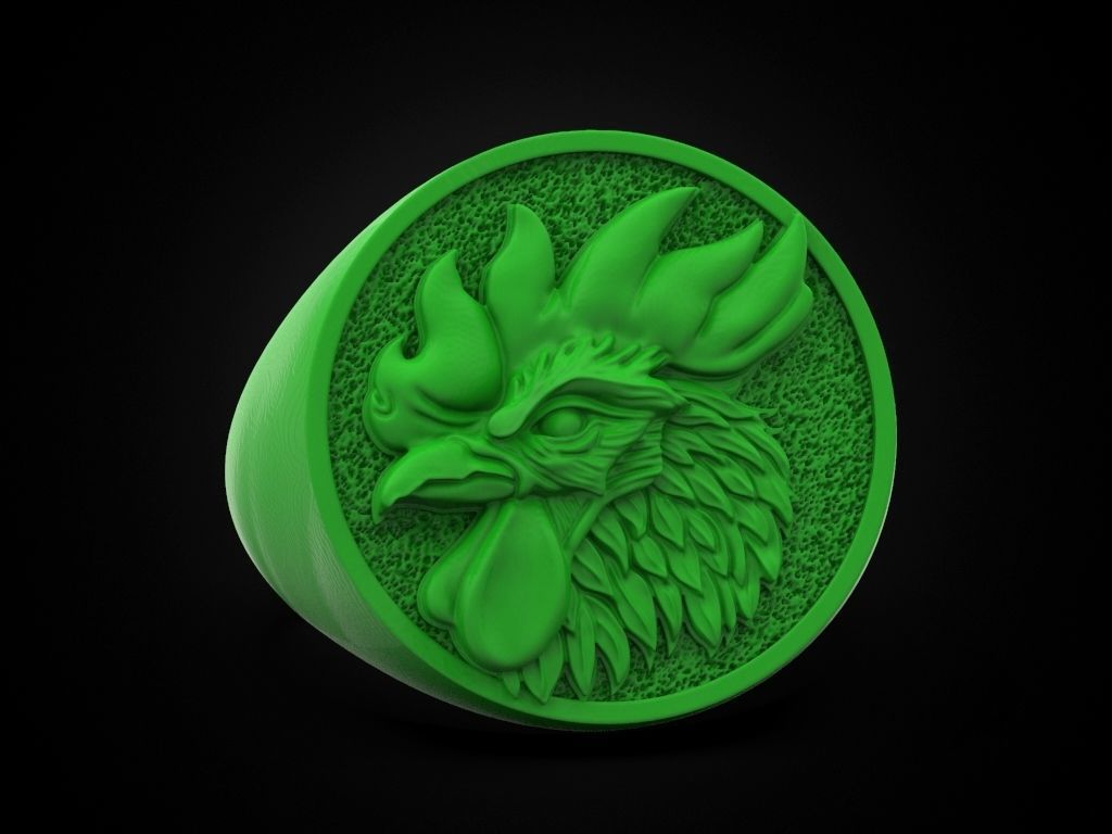 Rooster Ring 3D model 3D printable | CGTrader