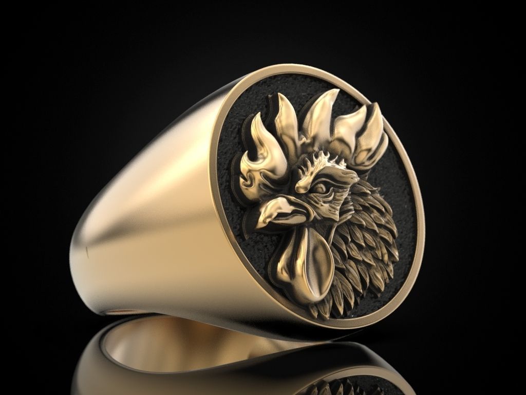 Rooster Ring 3D model 3D printable | CGTrader