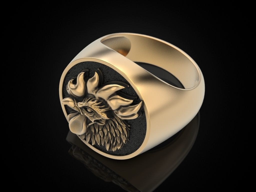 Rooster Ring 3D model 3D printable | CGTrader