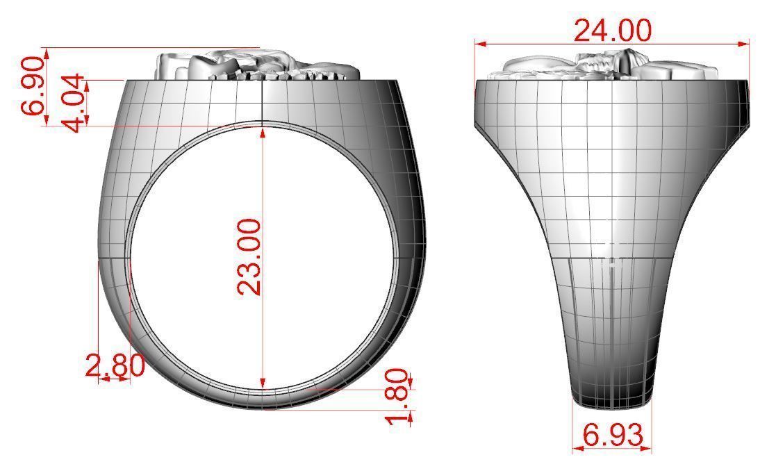 Rooster Ring 3D model 3D printable | CGTrader