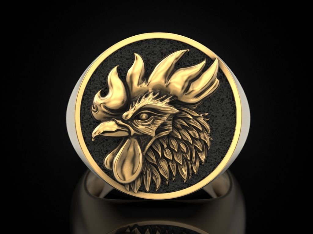 Rooster Ring 3D model 3D printable | CGTrader