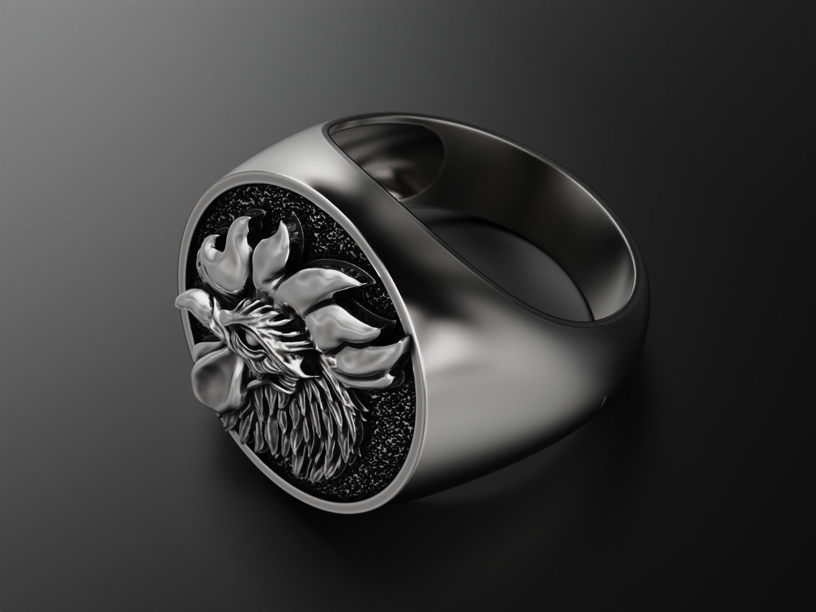 Rooster Ring 3D model 3D printable | CGTrader