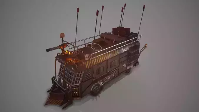 3D model Post Apocalyptic Bus VR / AR / low-poly | CGTrader