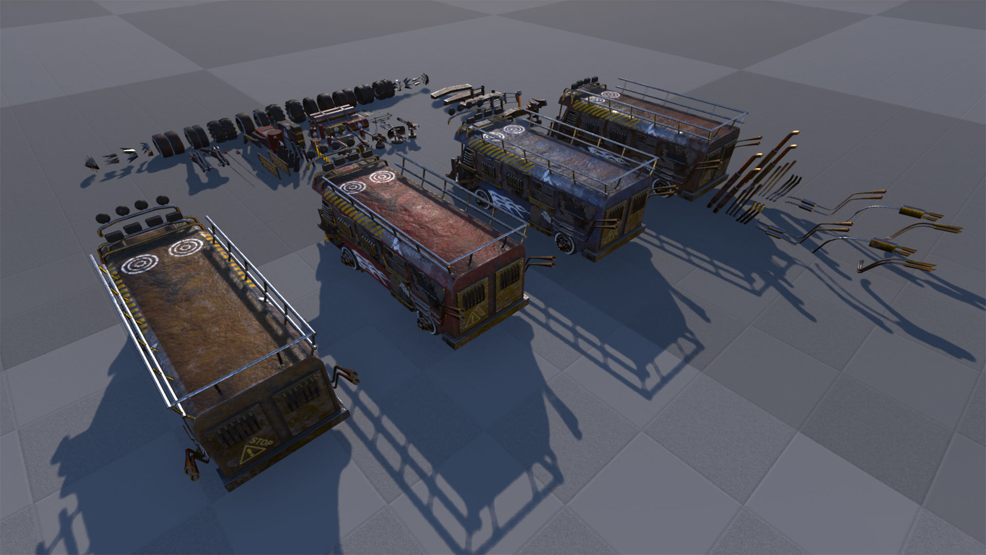 3D model Post Apocalyptic Bus VR / AR / low-poly | CGTrader