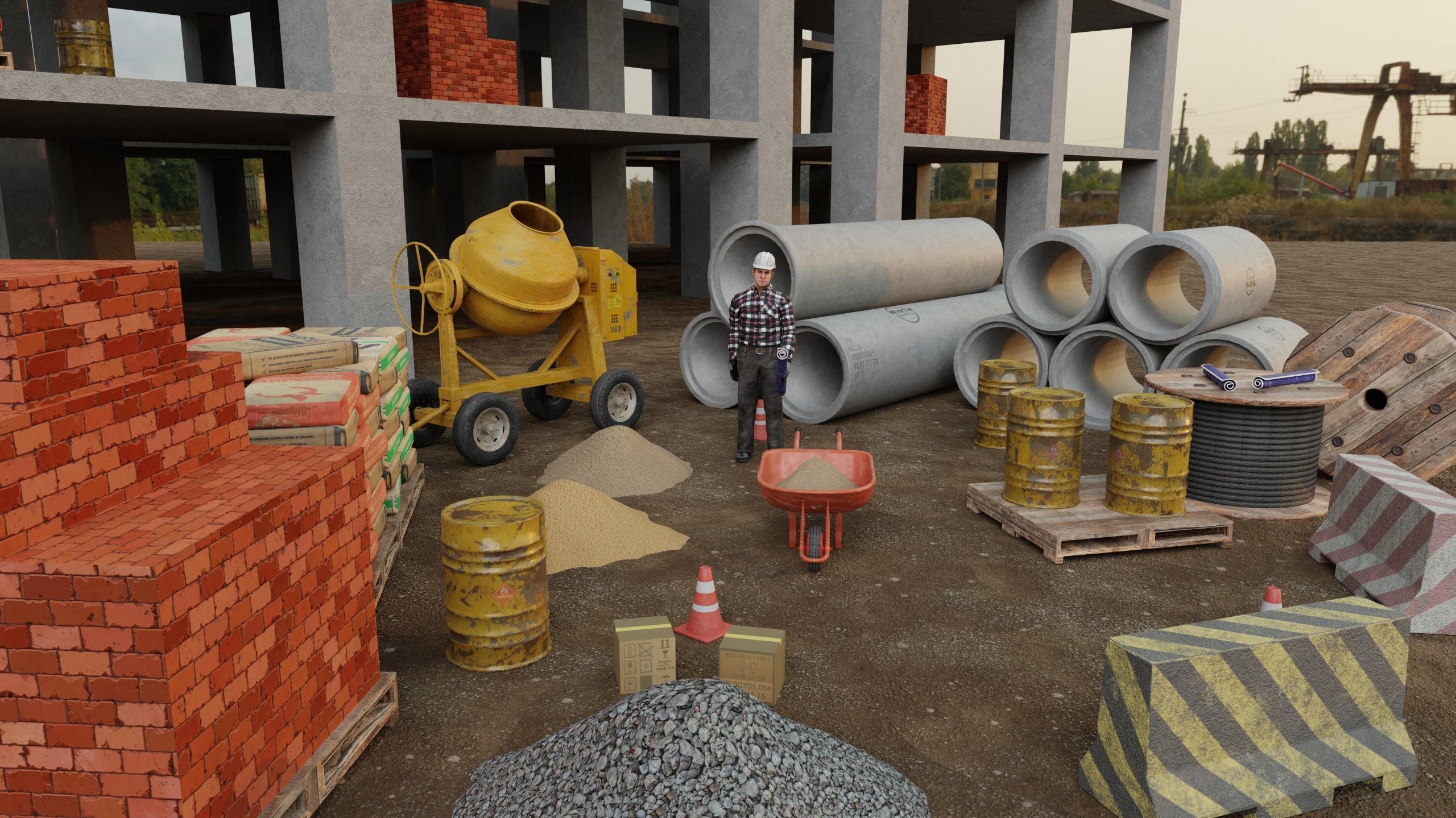 3D model Construction site assets VR / AR / low-poly | CGTrader