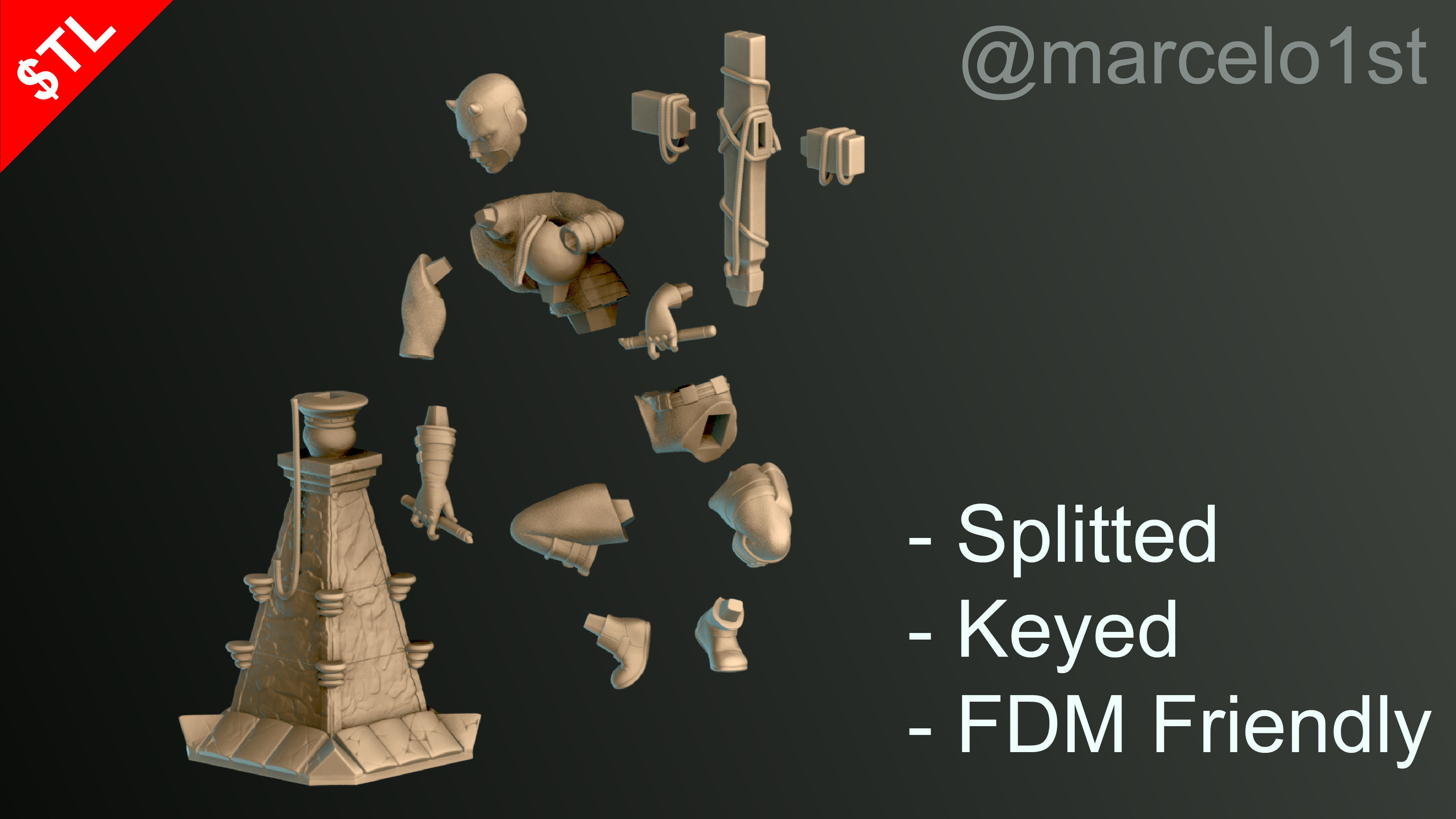 Daredevil - Guardian Devil 3D model 3D printable | CGTrader