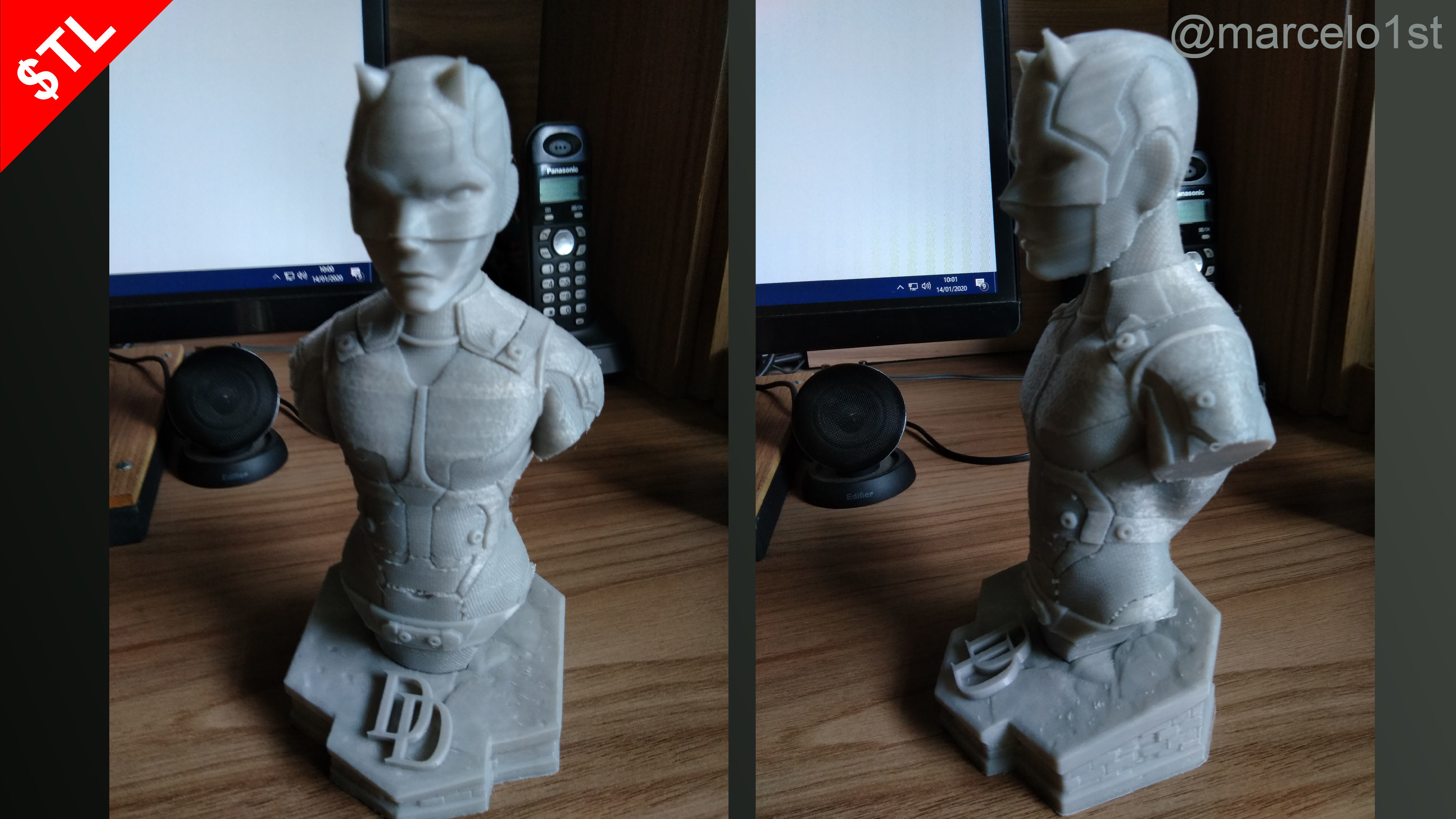 Daredevil Armor Bust 3D model 3D printable | CGTrader