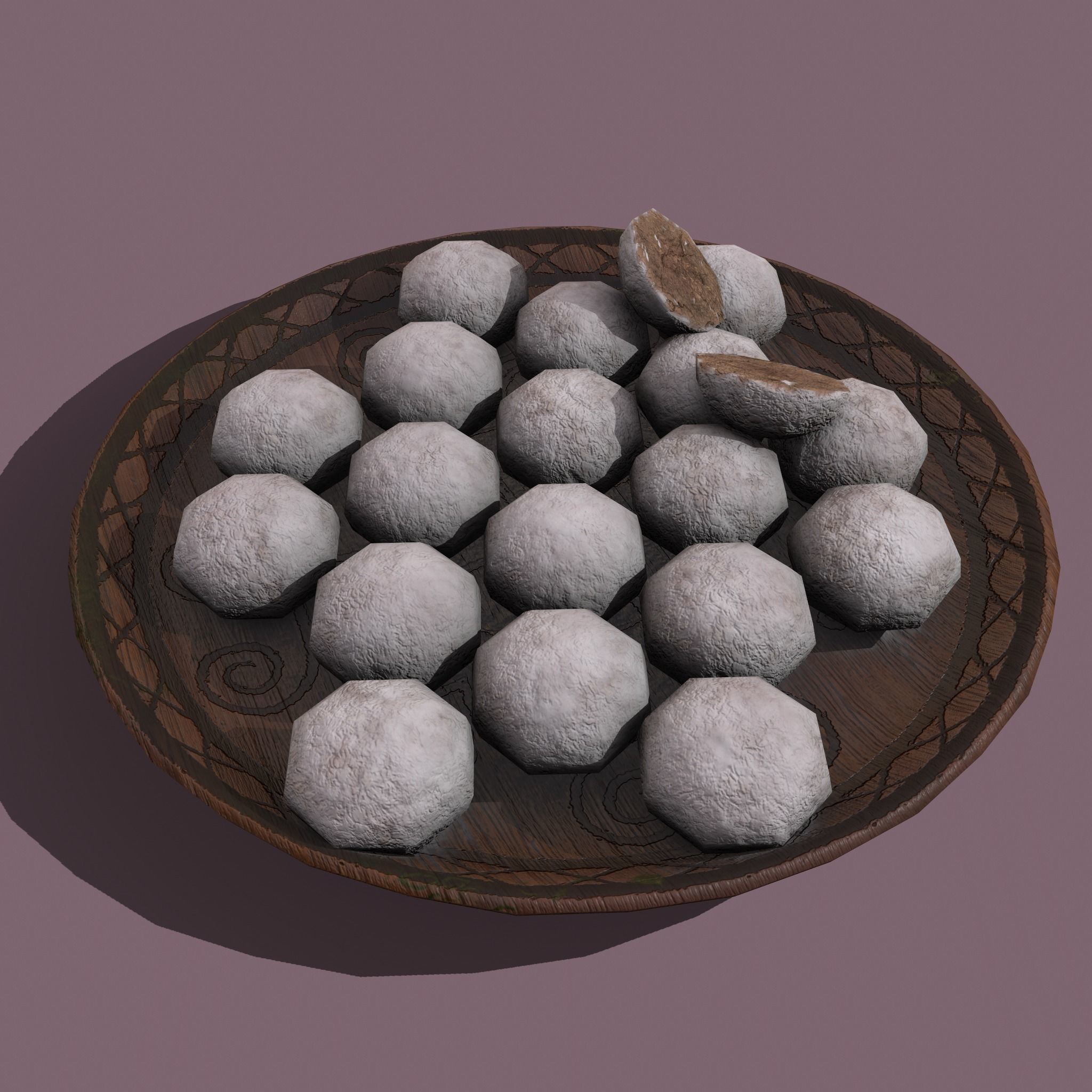 Medieval Oatmeal Cookie Balls free VR / AR / low-poly 3D model | CGTrader