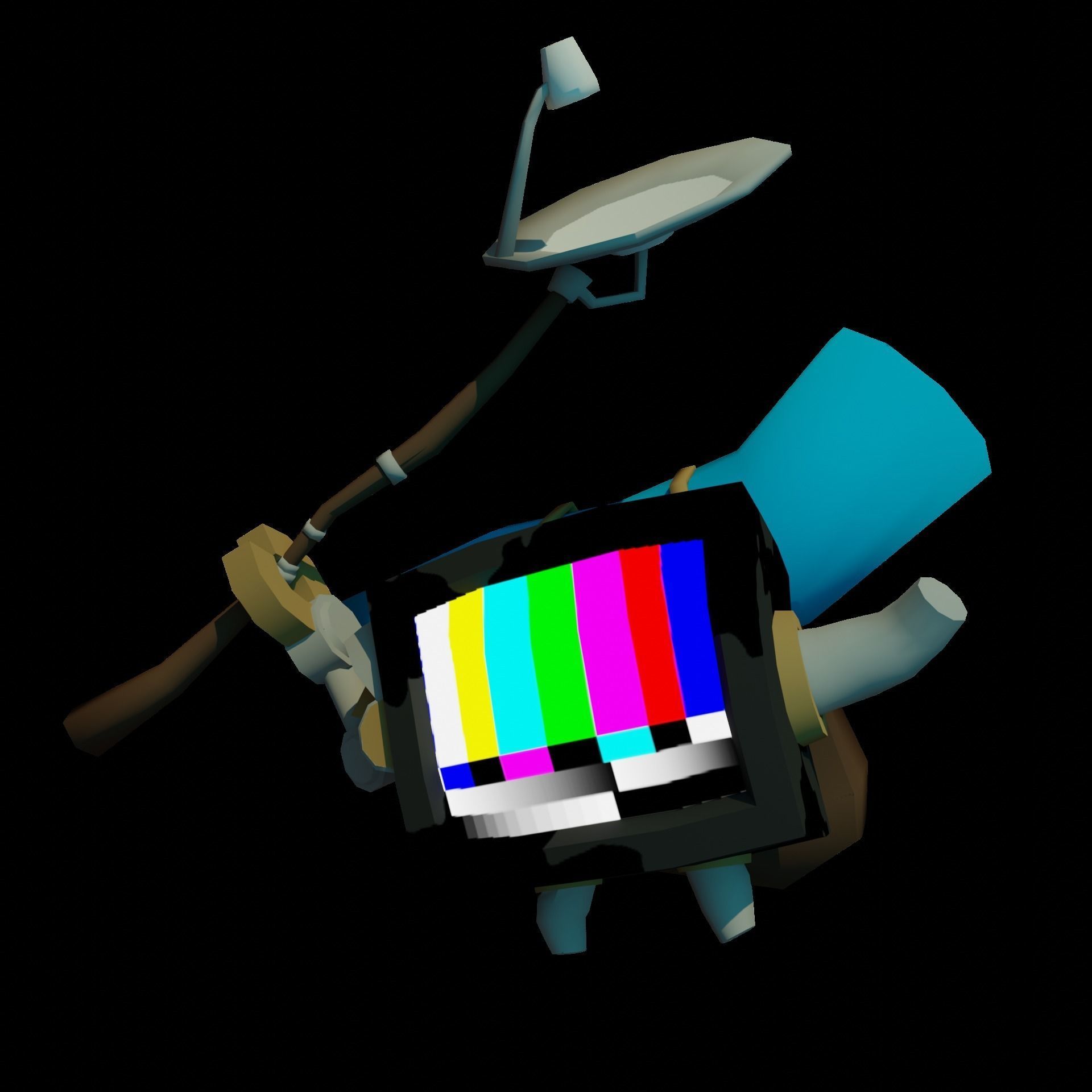 3D model The Signal Seeker - Tv Robot VR / AR / low-poly | CGTrader