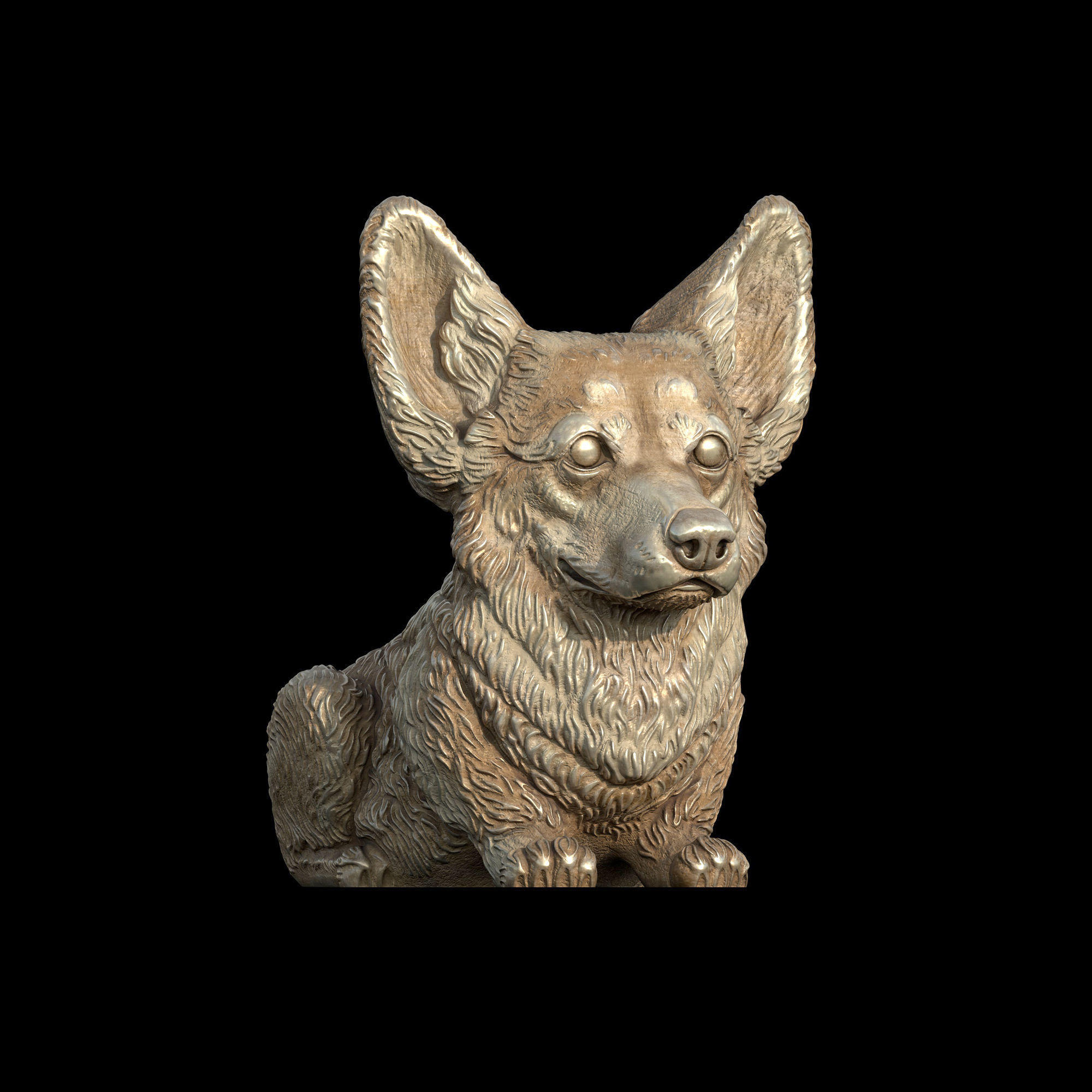 corgi statuette 3D model 3D printable | CGTrader
