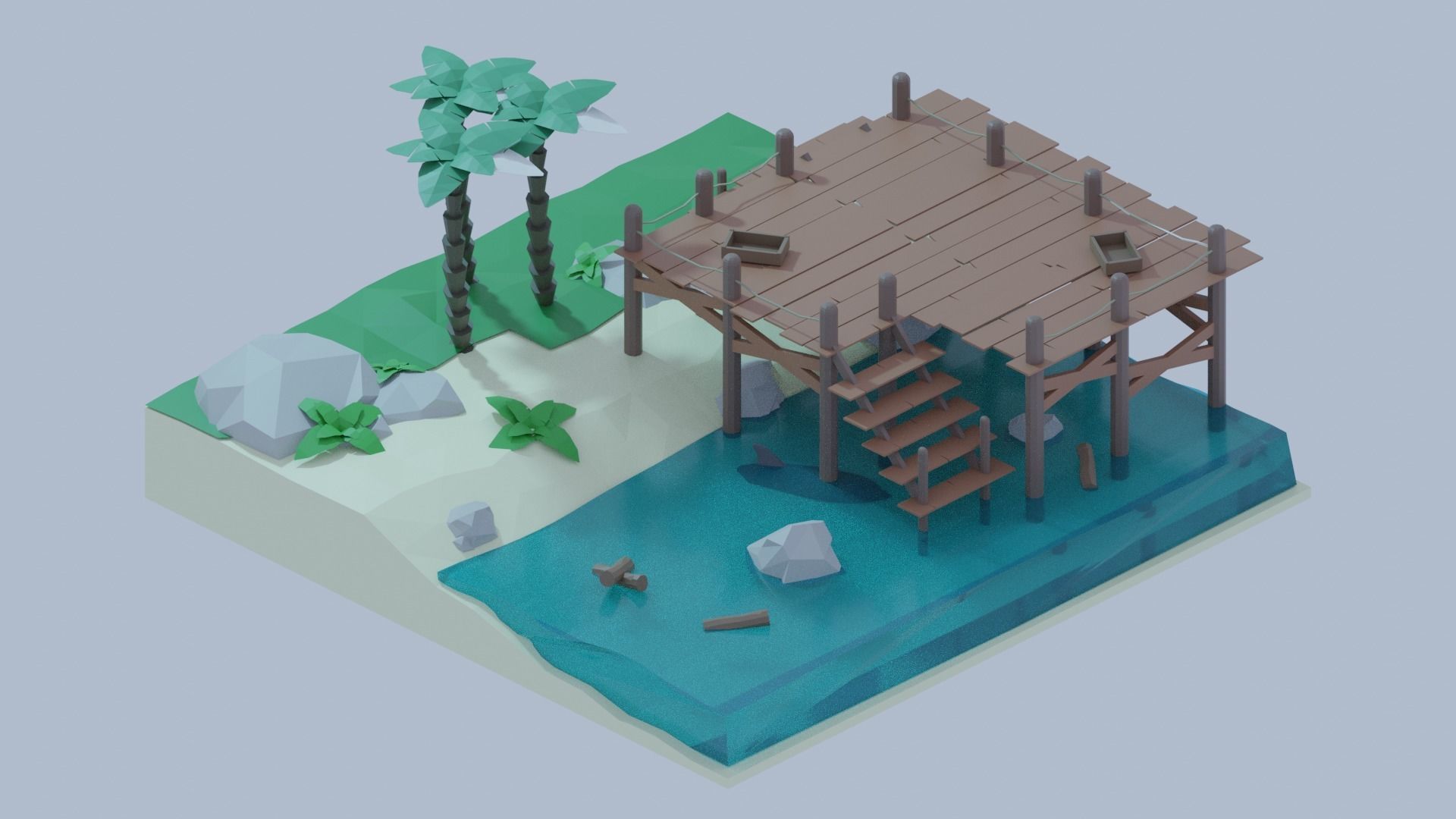 3D model Beach Build VR / AR / low-poly | CGTrader