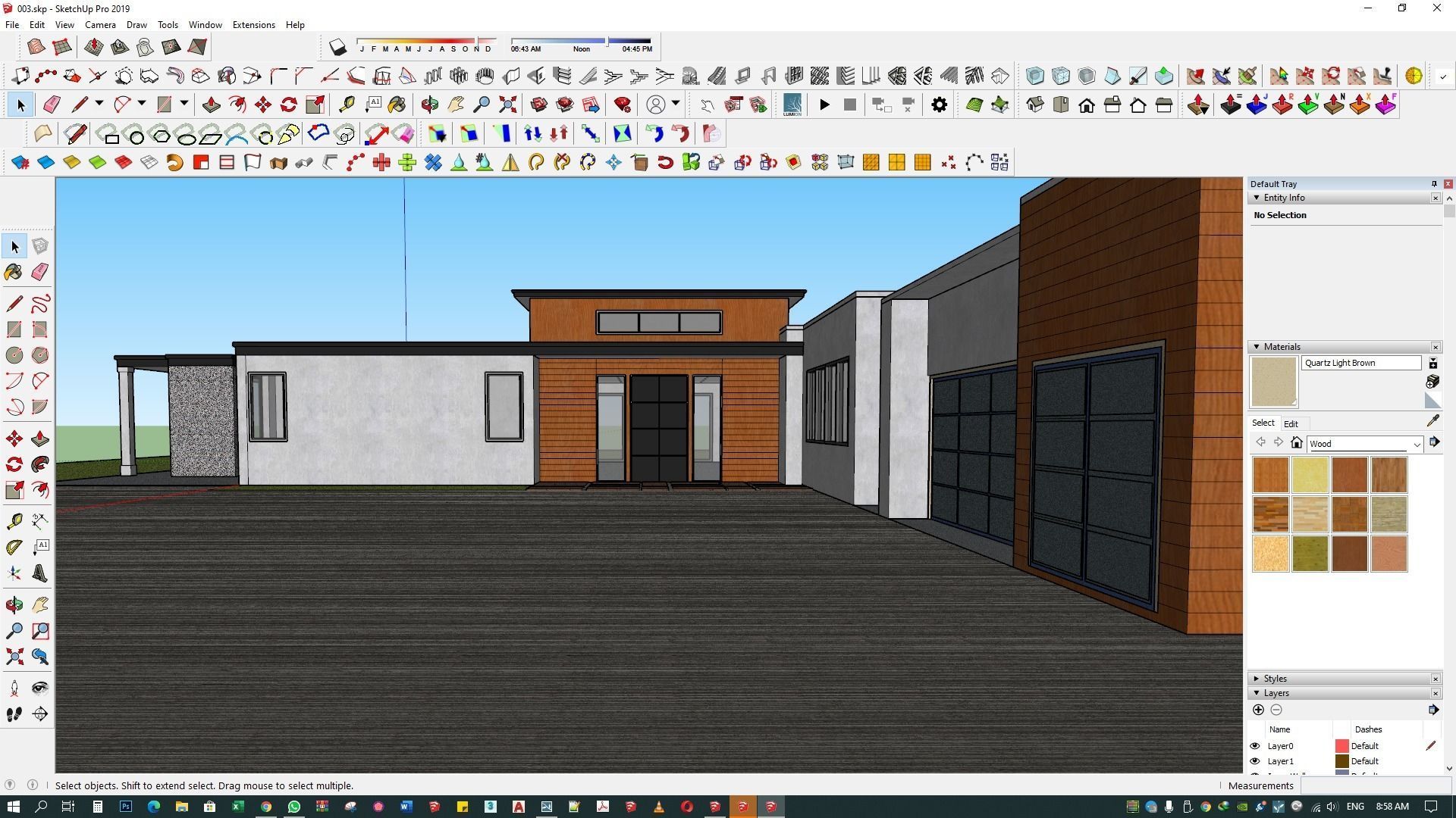 single story modern exterior design and redesign visualization 3D model ...