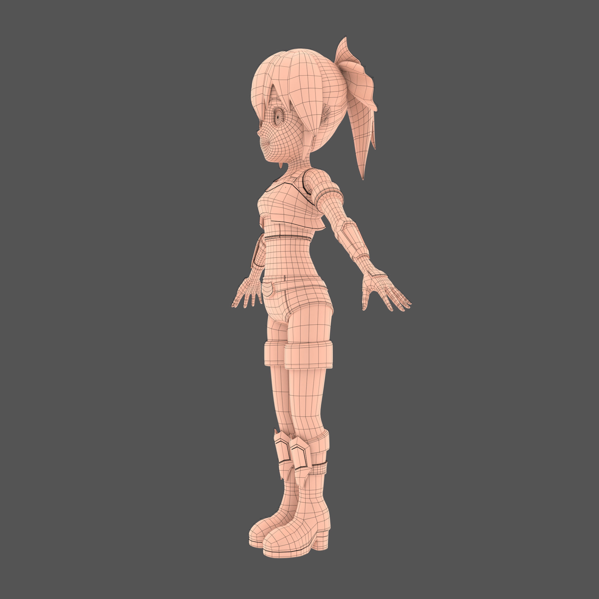 Female Warrior RIG 3D model rigged | CGTrader