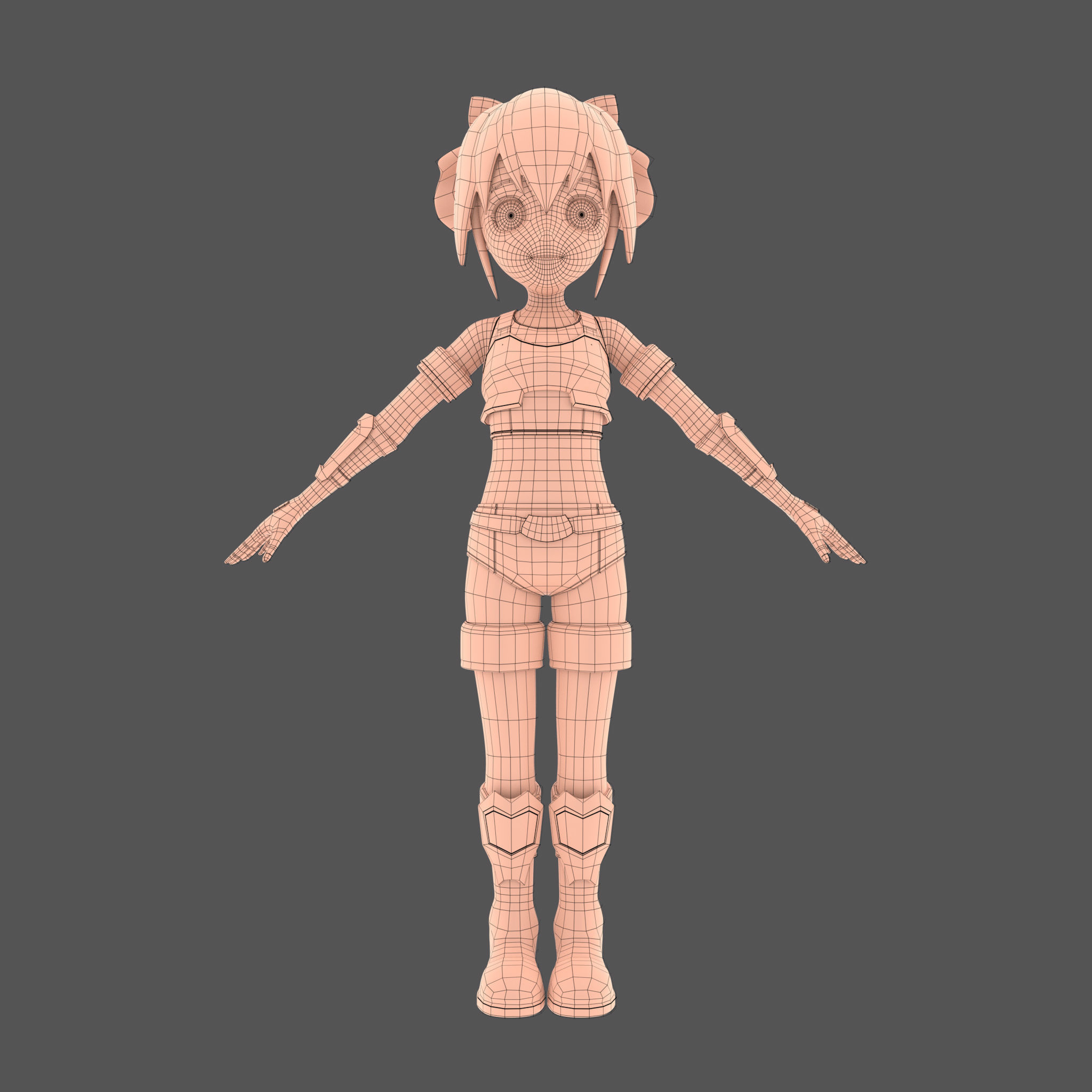 Female Warrior RIG 3D model rigged | CGTrader